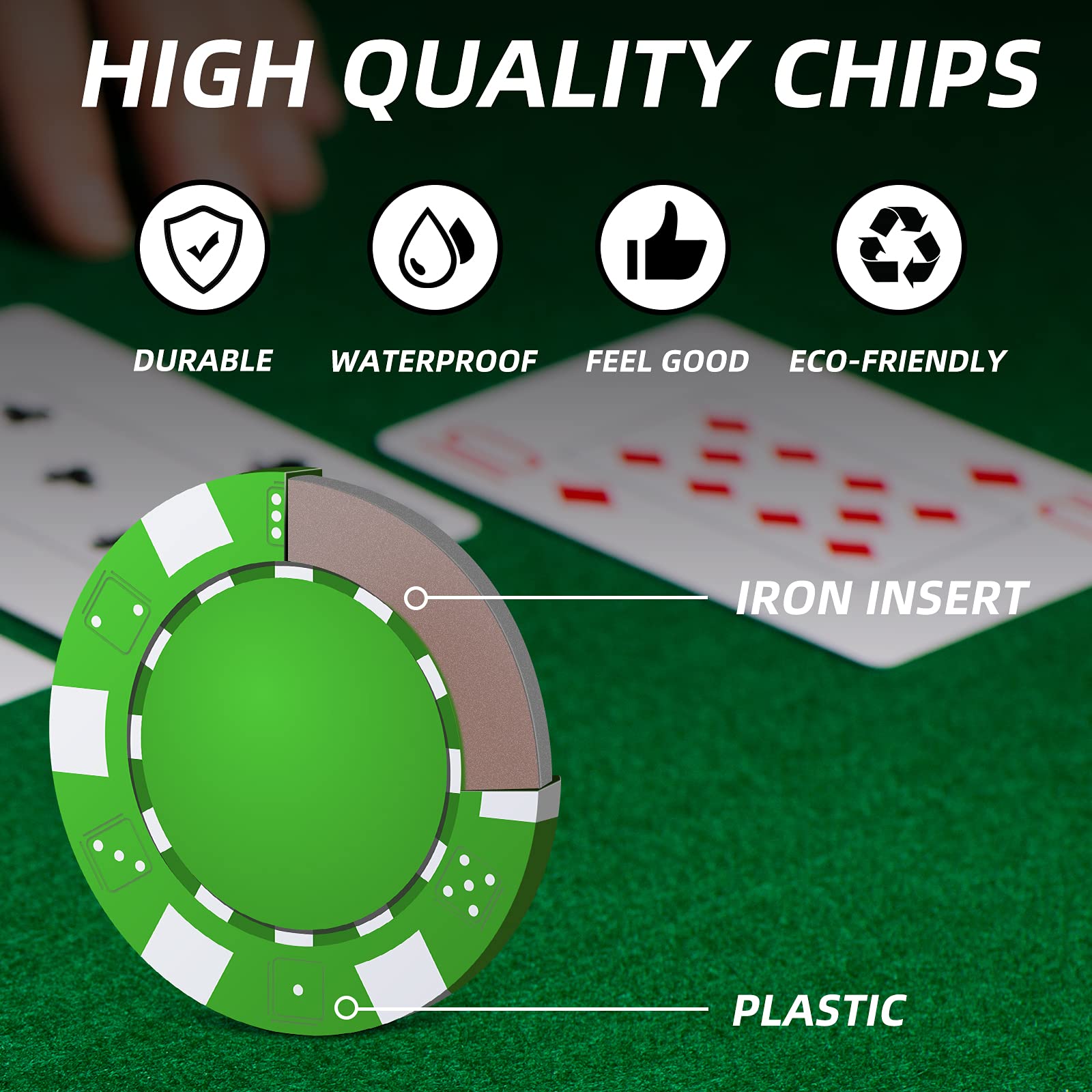 NOLIE Casino Poker Chip Set 200 PCS with Reinforced Aluminum Case for Gambling(11.5 Gram)