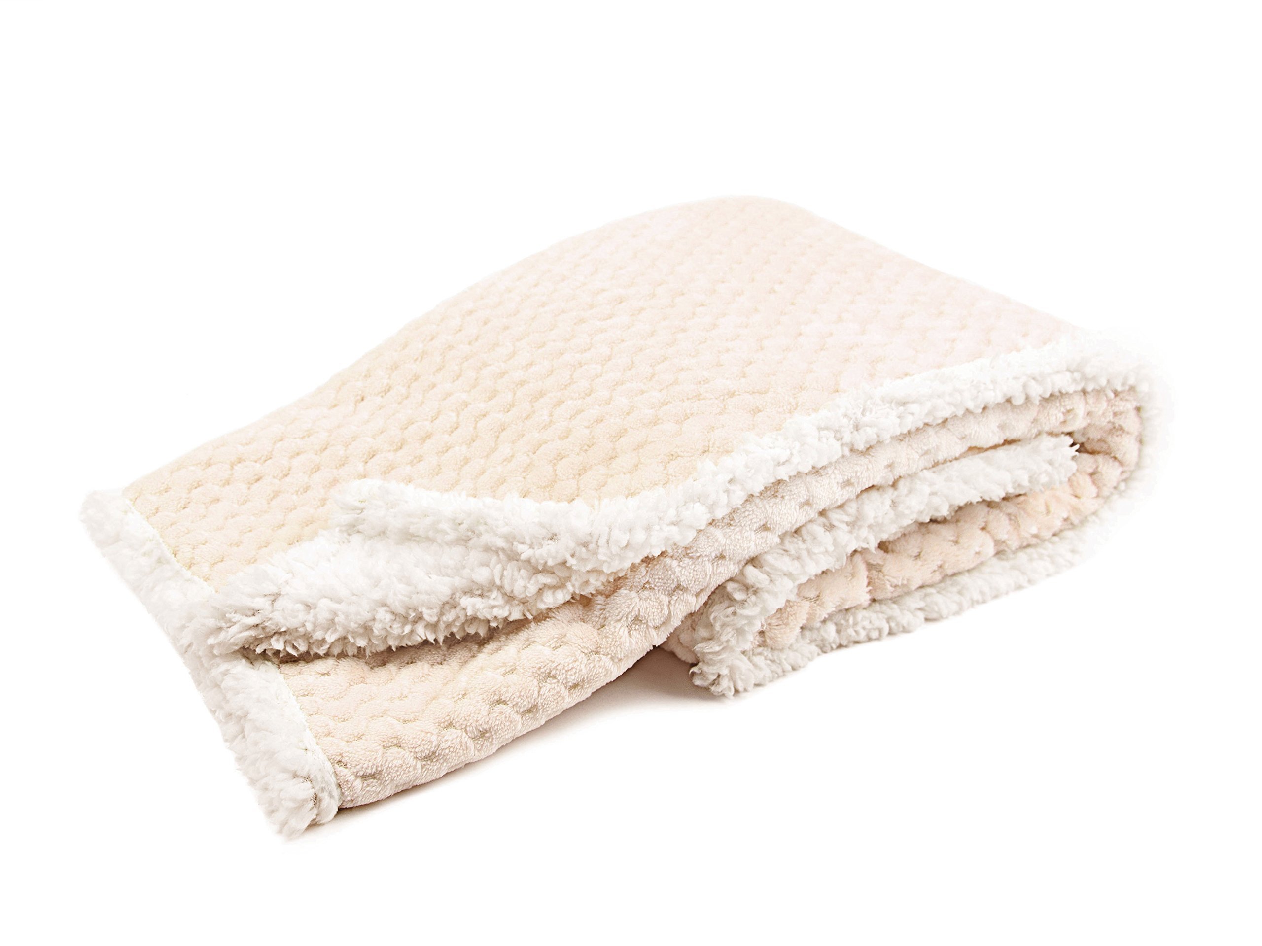 Tadpoles Popcorn Plush Sherpa Baby Blanket - Cream | 30" x 40" | Made of 100% Polyester | Soft, Breathable & Durable | Ideal as a Baby Swaddle Blanket, Crib Blanket, Receiving Blanket & More