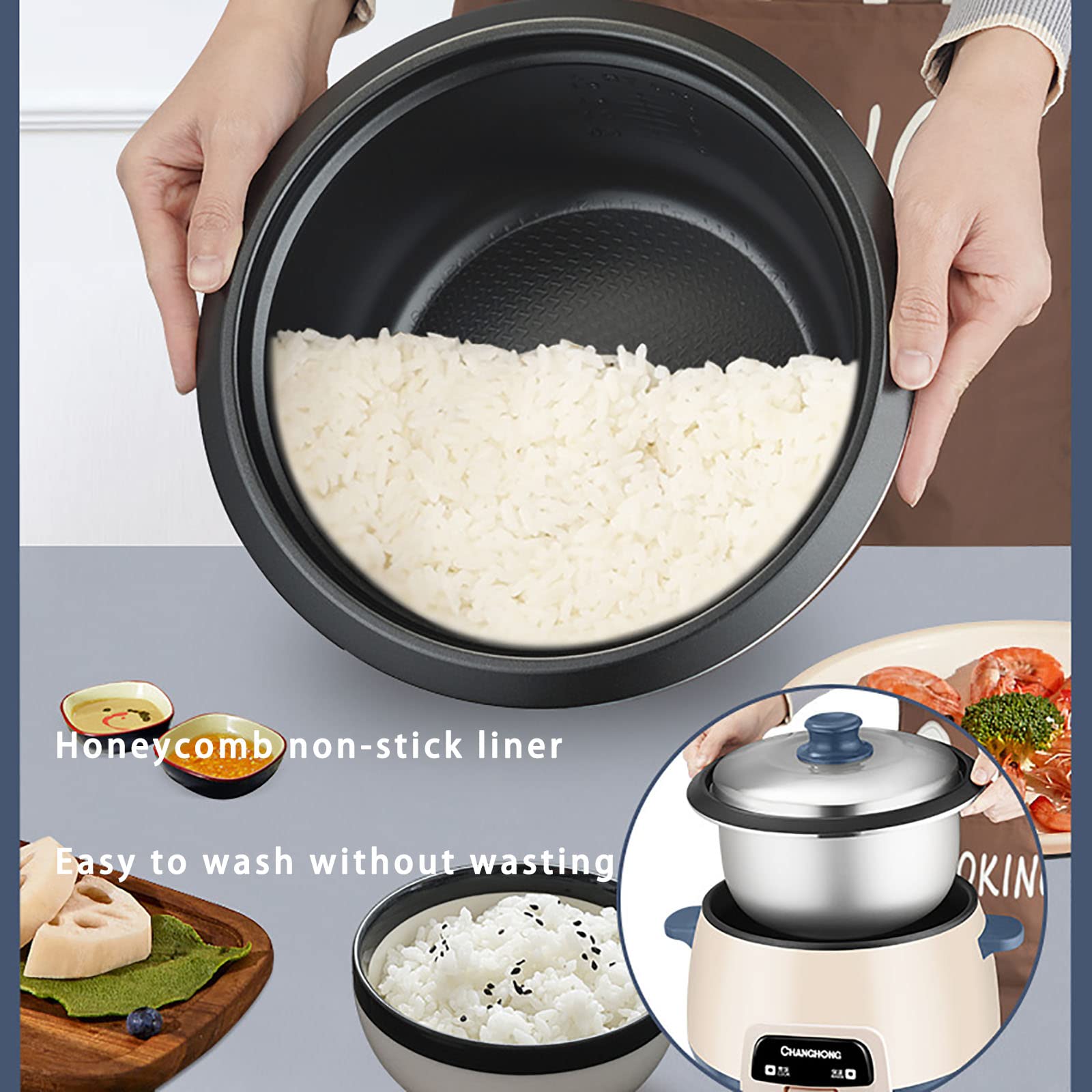 BJHYN 3L/4L Household Multicooker Rice Cooker Automatic Keep Warm Function Non-Stick Coating is Easy to Clean Slow Cooker, Steamer, Saute, Stewpot