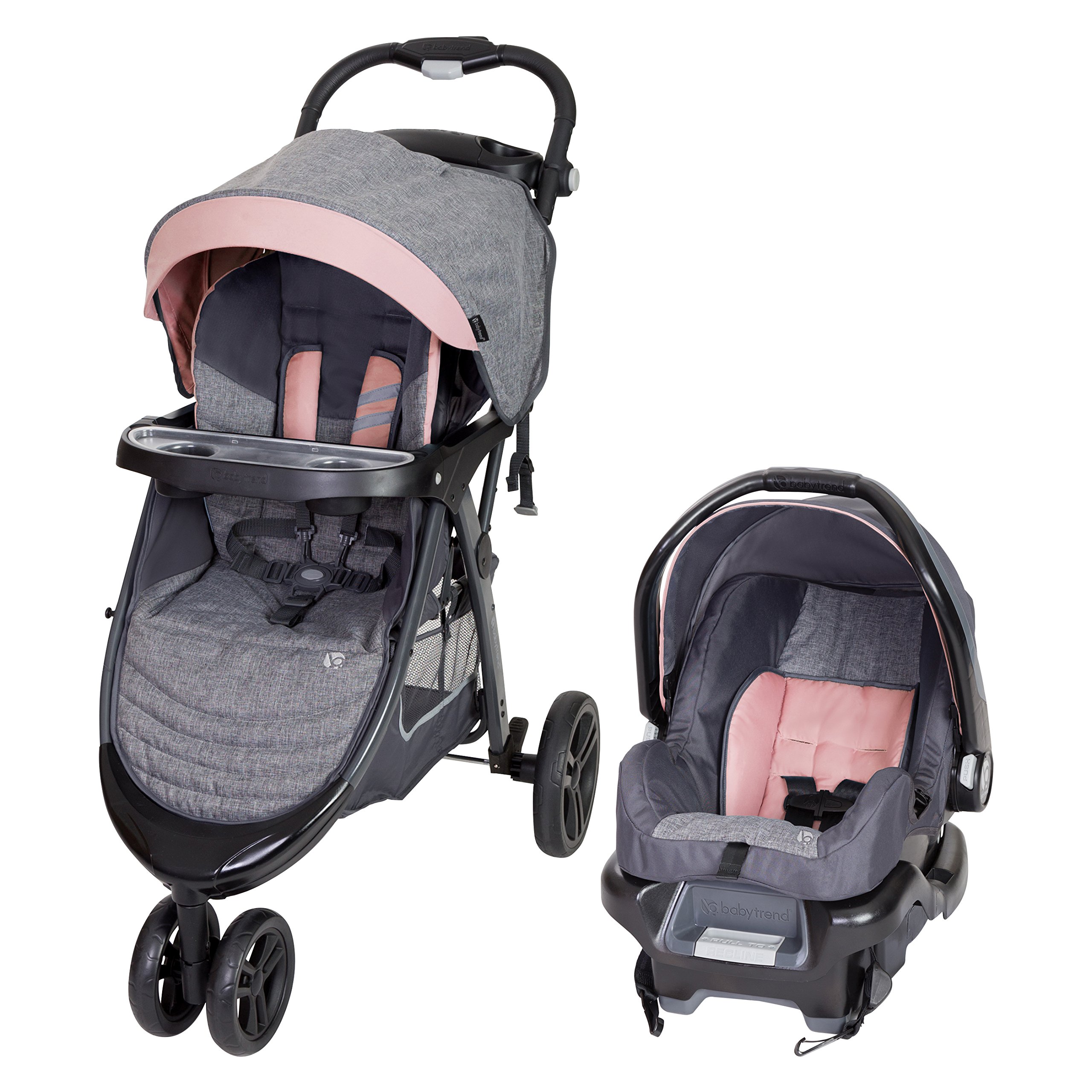 Baby Trend Skyline 35 Travel System, Starlight Pink and Baby Trend Lil' Snooze Deluxe II Nursery Center, Daisy Dots
