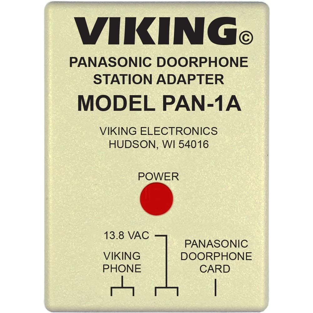 Viking Doorphone Adapter for Panasonic KX-T30865/KX-T7775, Model VK-PAN-1A, Minimalist Style, 2-Channel Wired Audio Interface