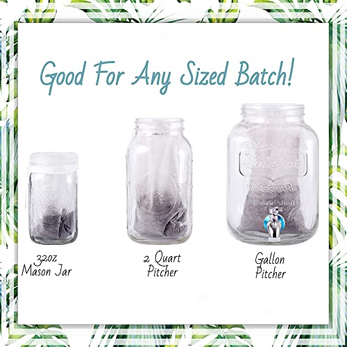 No Mess Cold Brew Bags, 60PCS Cold Brew Coffee Filters 6โx 10โ Disposable French Press Filter Bags Fine Mesh Brewing Bags with Drawstring for Iced Coffee Maker Hot Tea in Mason Jar or Pitcher