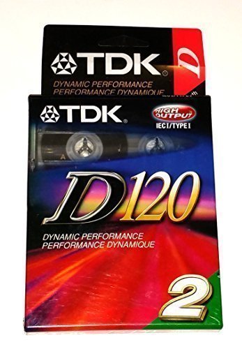 TDK D120 Dynamic Performance High Output IECI/Type I Normal Position Audio Cassettes D-120L2-2 Pack