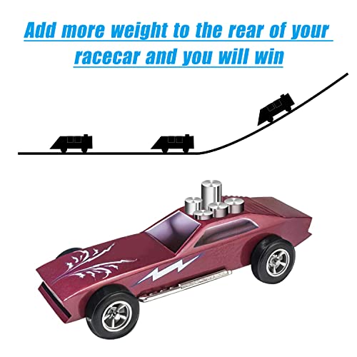 Cylindrical Tungsten Weights for Wood Car with 4 Different Sizes Total 3.75 OZ ,Letting Your Wood Car to The 5 oz Limit and Optimizing Your Wood Car for Speed Fastest