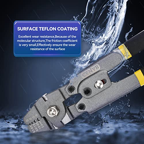 CENYB Up To 2.2mm(3/64 1/16 5/64 Inch) Teflon Coating Anti-Rust and Anti-Corrosion Wire Rope Crimper Fishing Crimping Tool