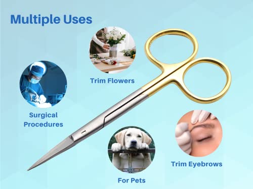 Surgical Scissors 4.5" Straight with Tungsten Carbide Inserts Embroidery Craft