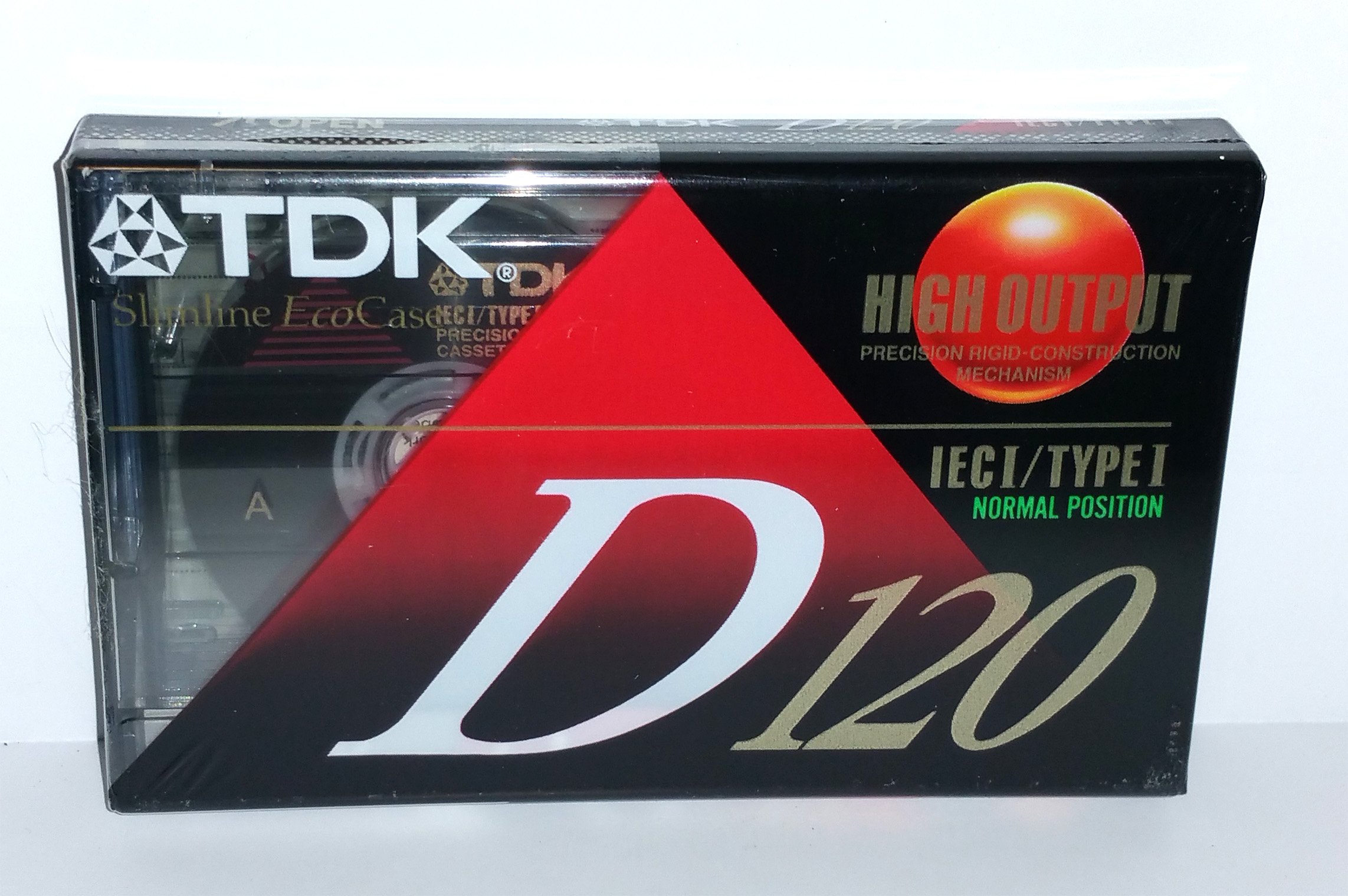 TDK D120 High Output Precision Rigid Construction Mechanism IEC I / Type I Normal Bias Audio Cassette Tapes - 5 Pack