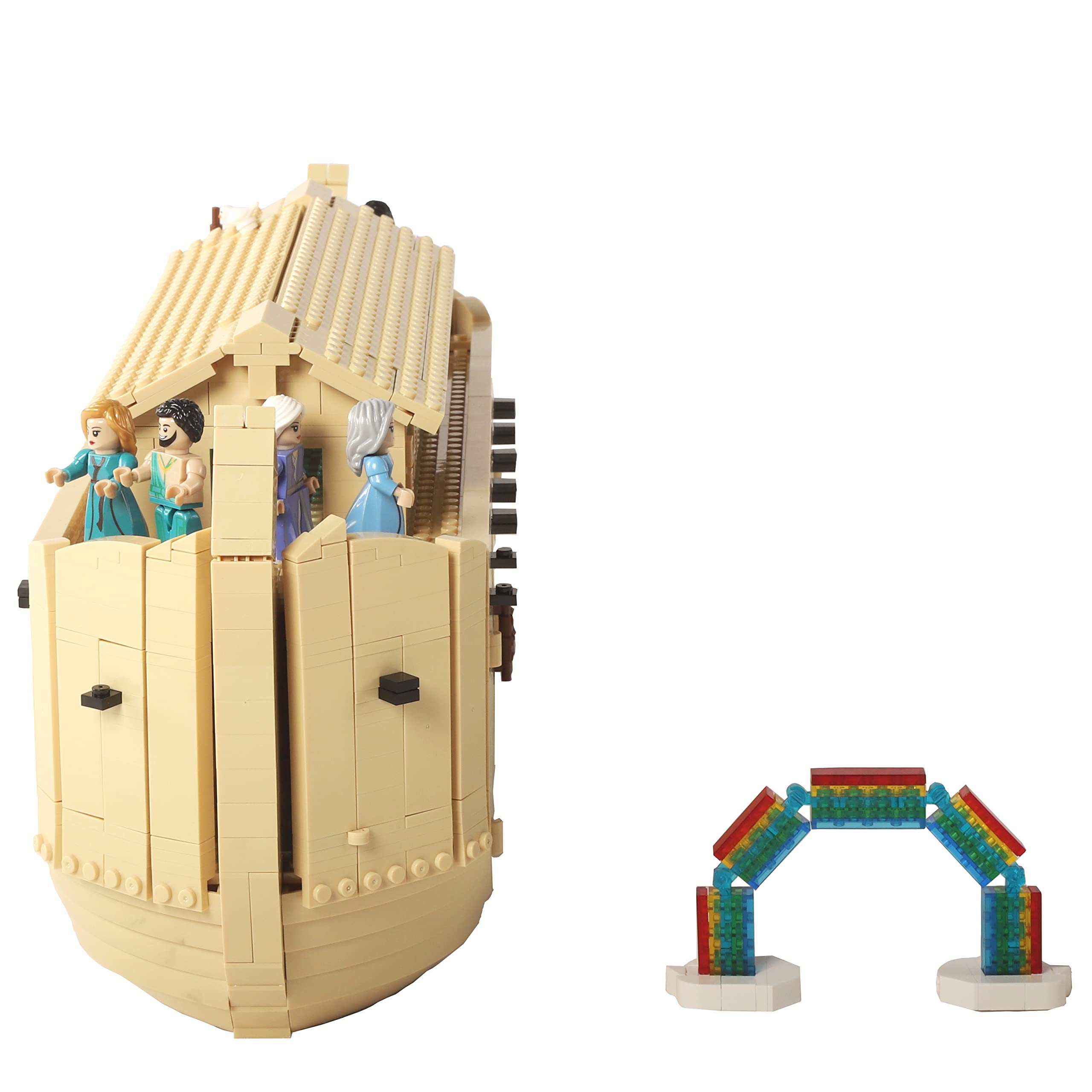 Nativity Bricks Noah's Ark Building Block Set - 976 Piece Building Block Kit for Kids and Adults - Small Toy Brick Set Christmas Stocking Stuffer (Boys and Girls Ages 12+)