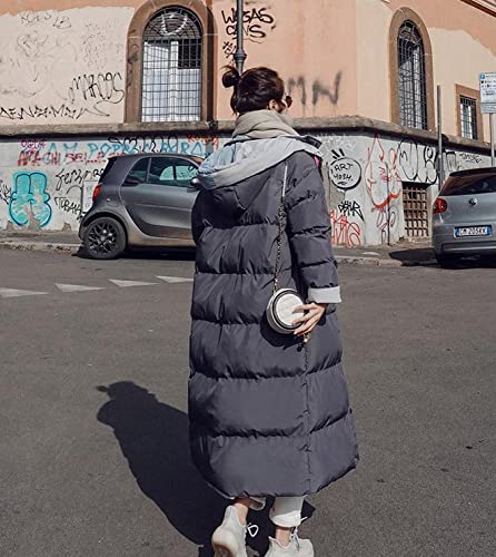 BLFYQB Padded Women Loose Thicken in The Long Section Bread Service Thigh Student Sen Department Coat Tide Soft and Comfortable/Gray/L