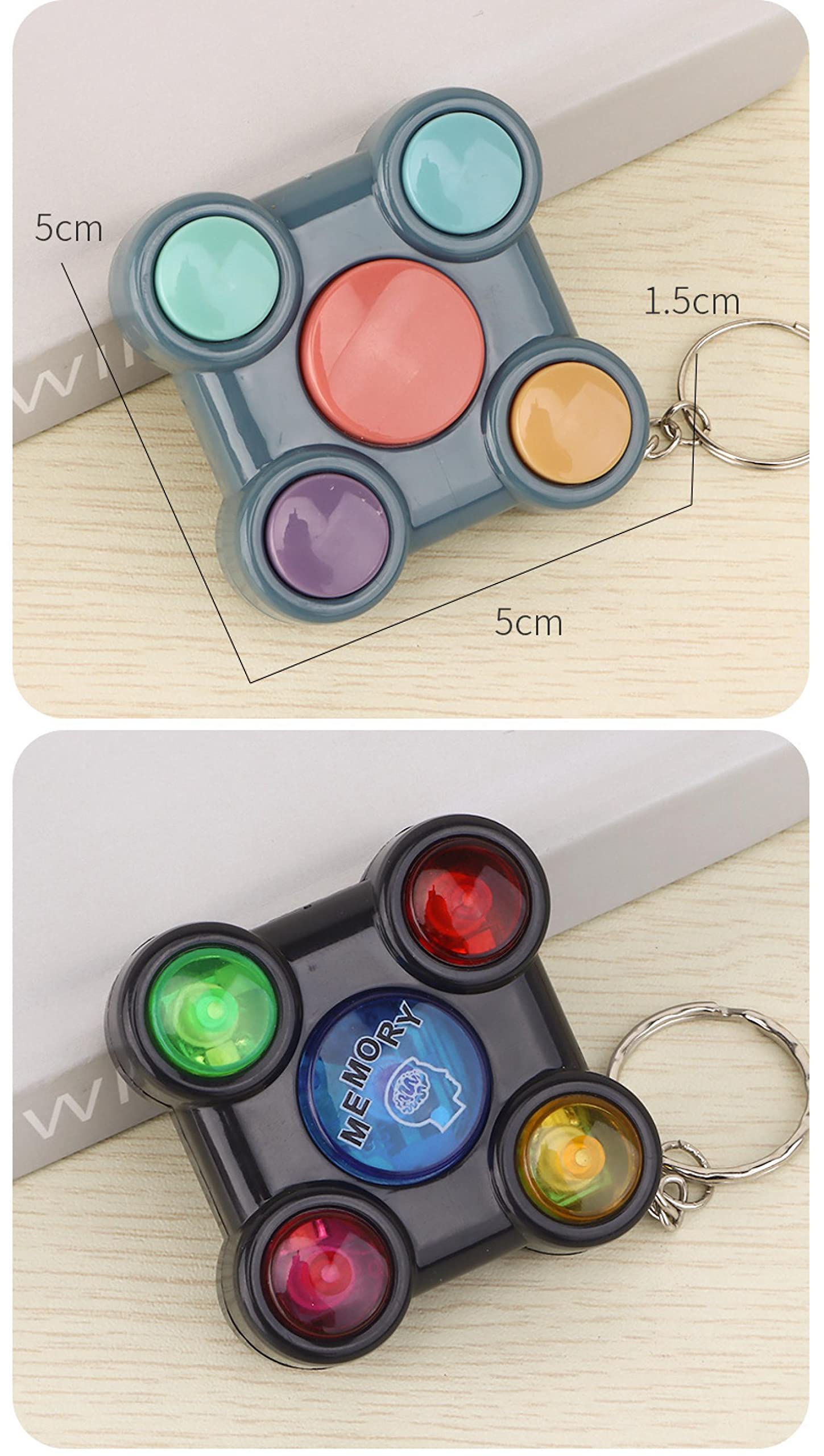 NC Simon Game Console Electronic Memory Game Children's Handheld Game with Lights and Sounds Flashing Cube Children's Intellectual Toys for Adults 透明色