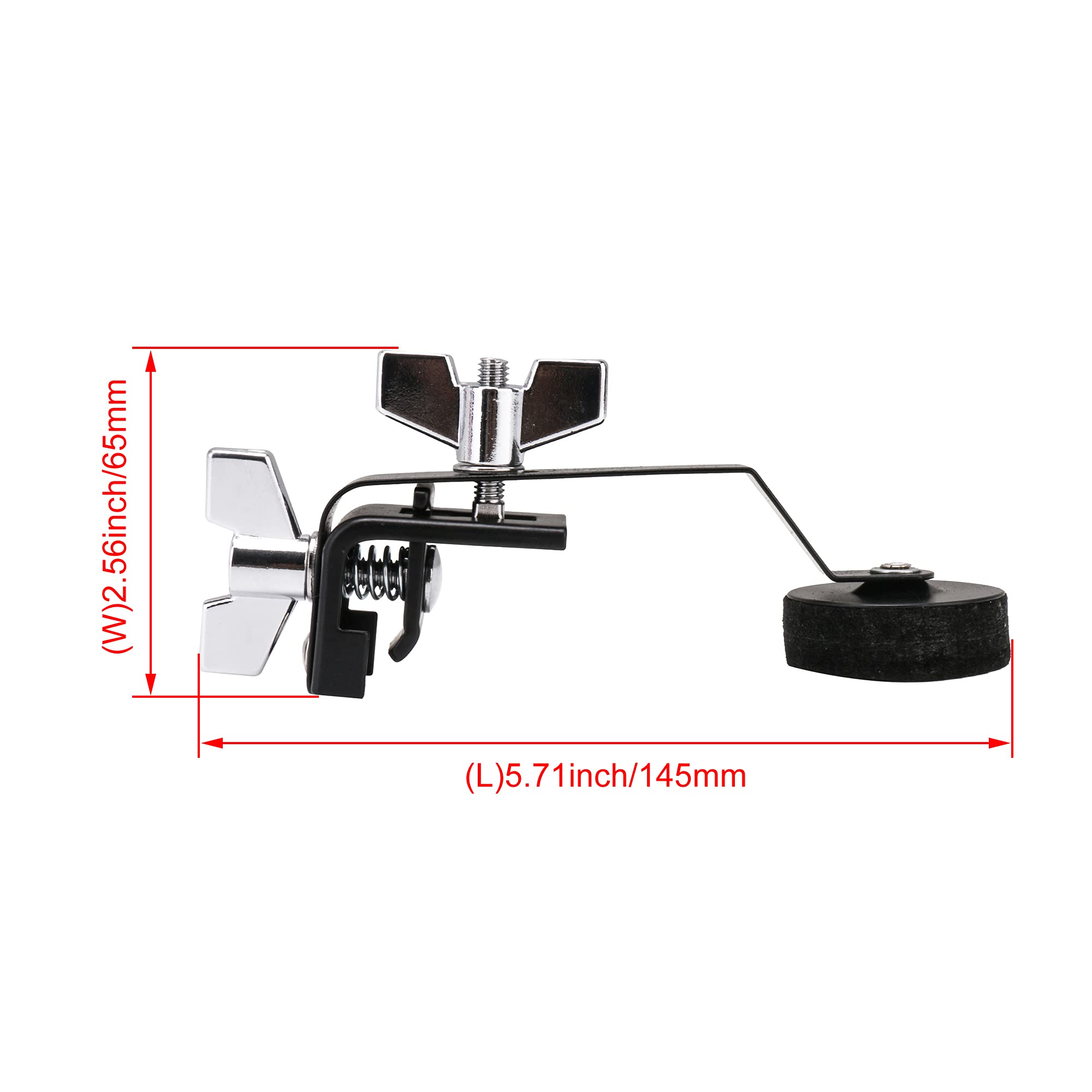 Black Plastic Felt Drum Clamp-on Tone Control Muffler Musical Parts