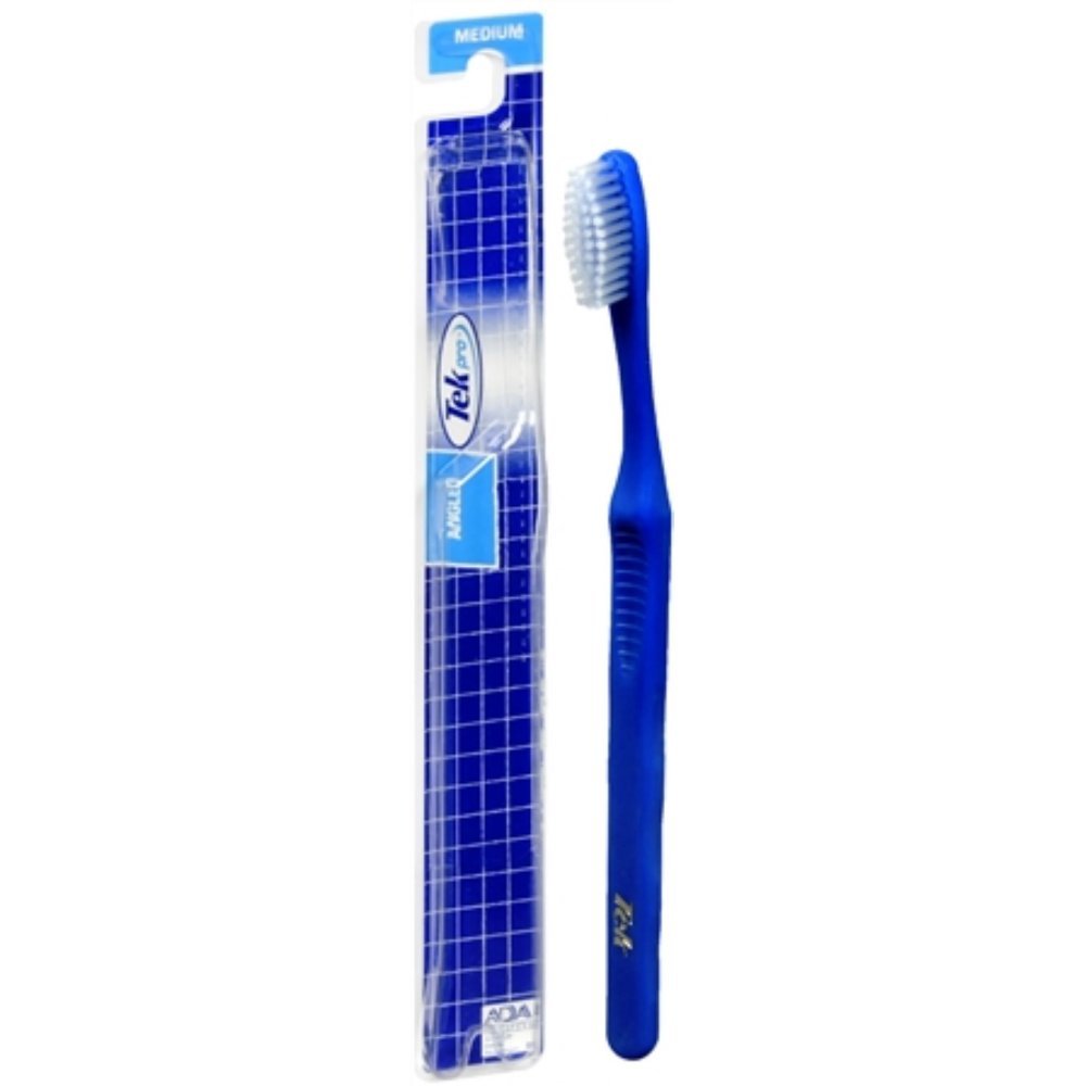 Tek Pro Toothbrush Medium Angled 1 Each (Pack of 12)