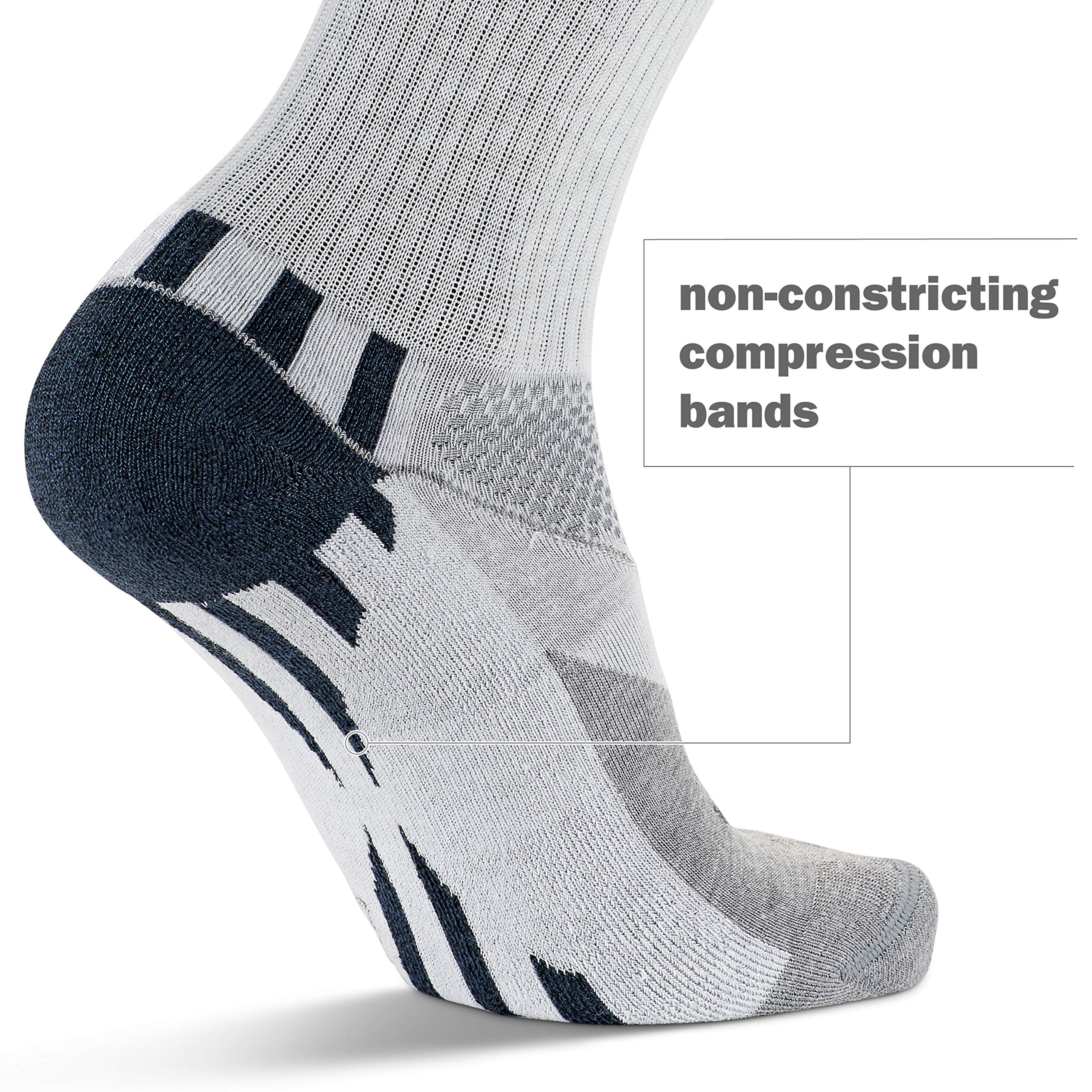 Balega Enduro V-Tech Crew Socks For Men and Women (1 Pair), White/Grey Heather, Medium