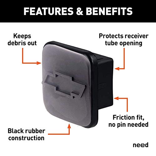Black Trailer Hitch Tube Cover Plug Cap for Chev-y,Rubber Receiver Tube Hitch Plug,Trailer Hitch Cover.(for Chev-y)