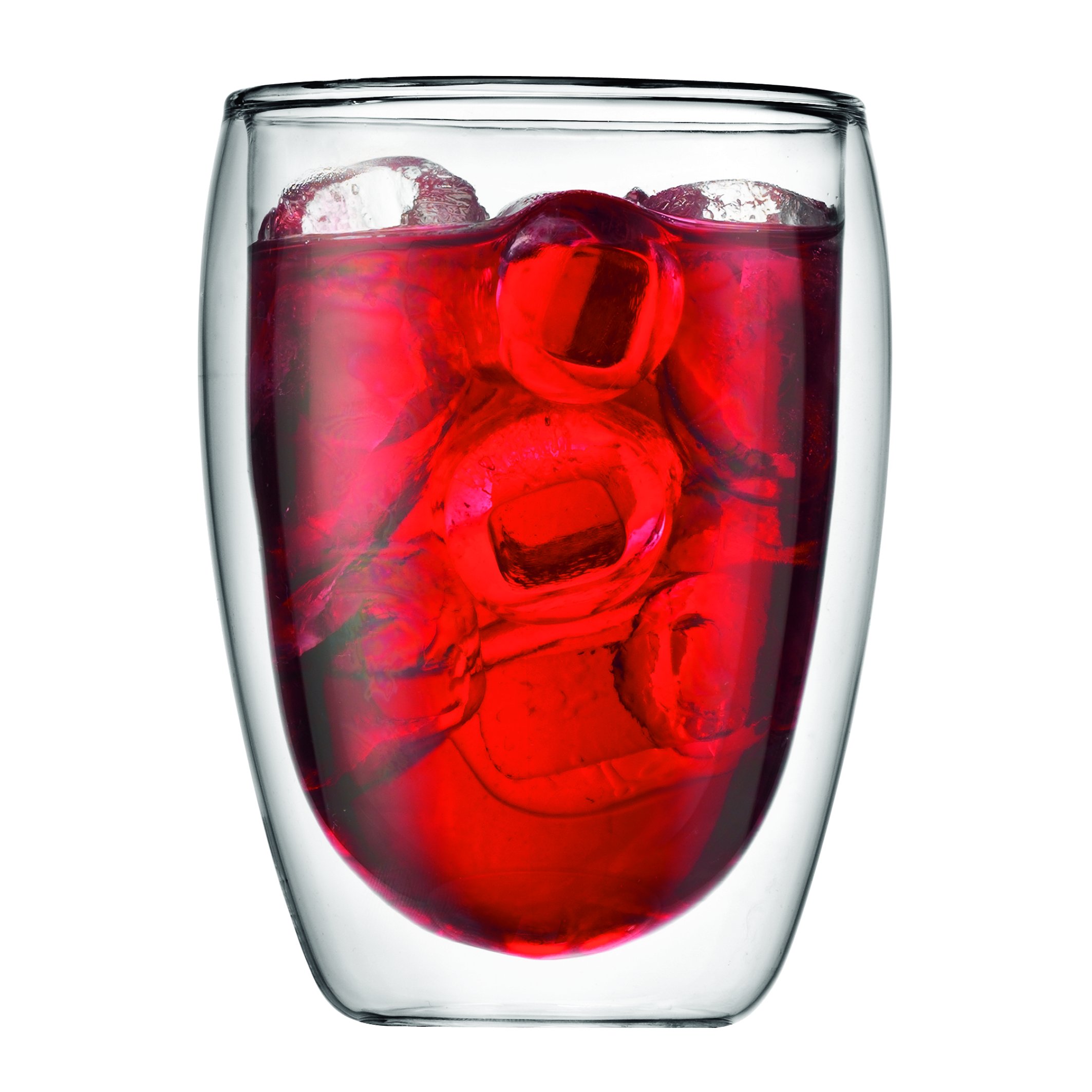 BODUM Double Wall Glass Set, 0.08 l, 0.35 l, 2 pcs, 4 Count (Pack of 1)