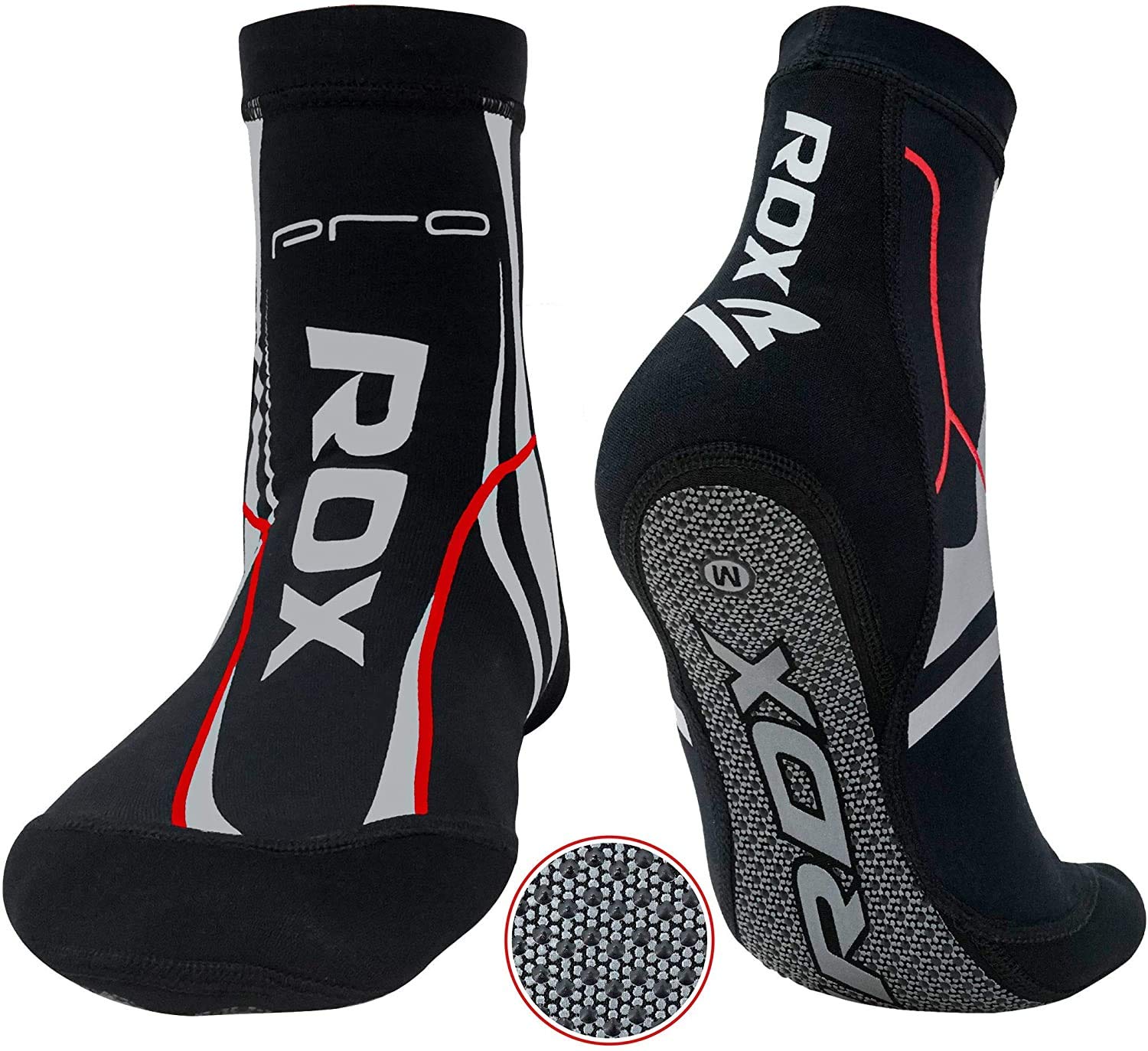 Authentic RDX MMA Grip Training Fight Socks Boxing Foot Ankle Shin Boots Shoes Guards (M)