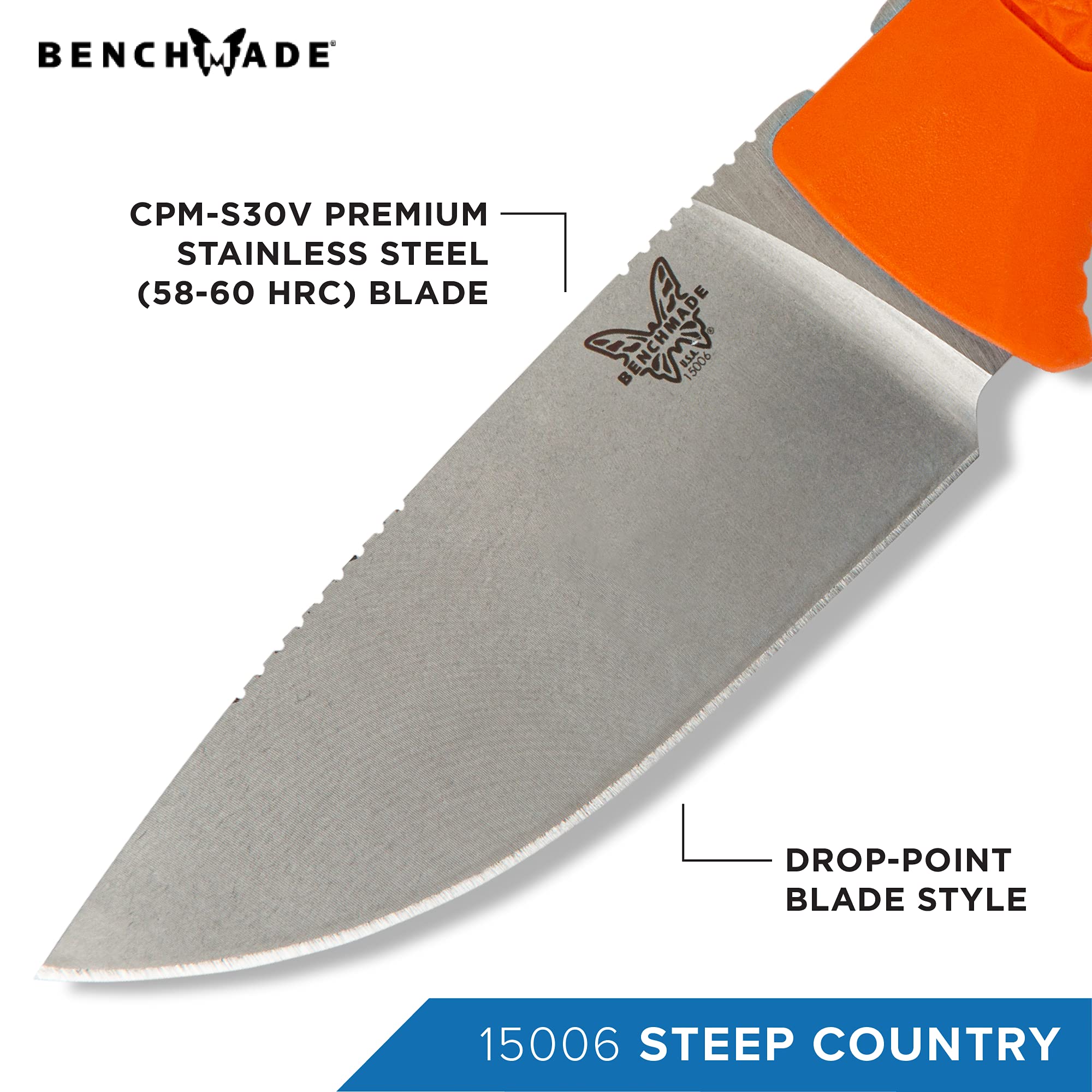 Benchmade - Steep Country 15006 Hunting Knife with Orange Handle (15006)