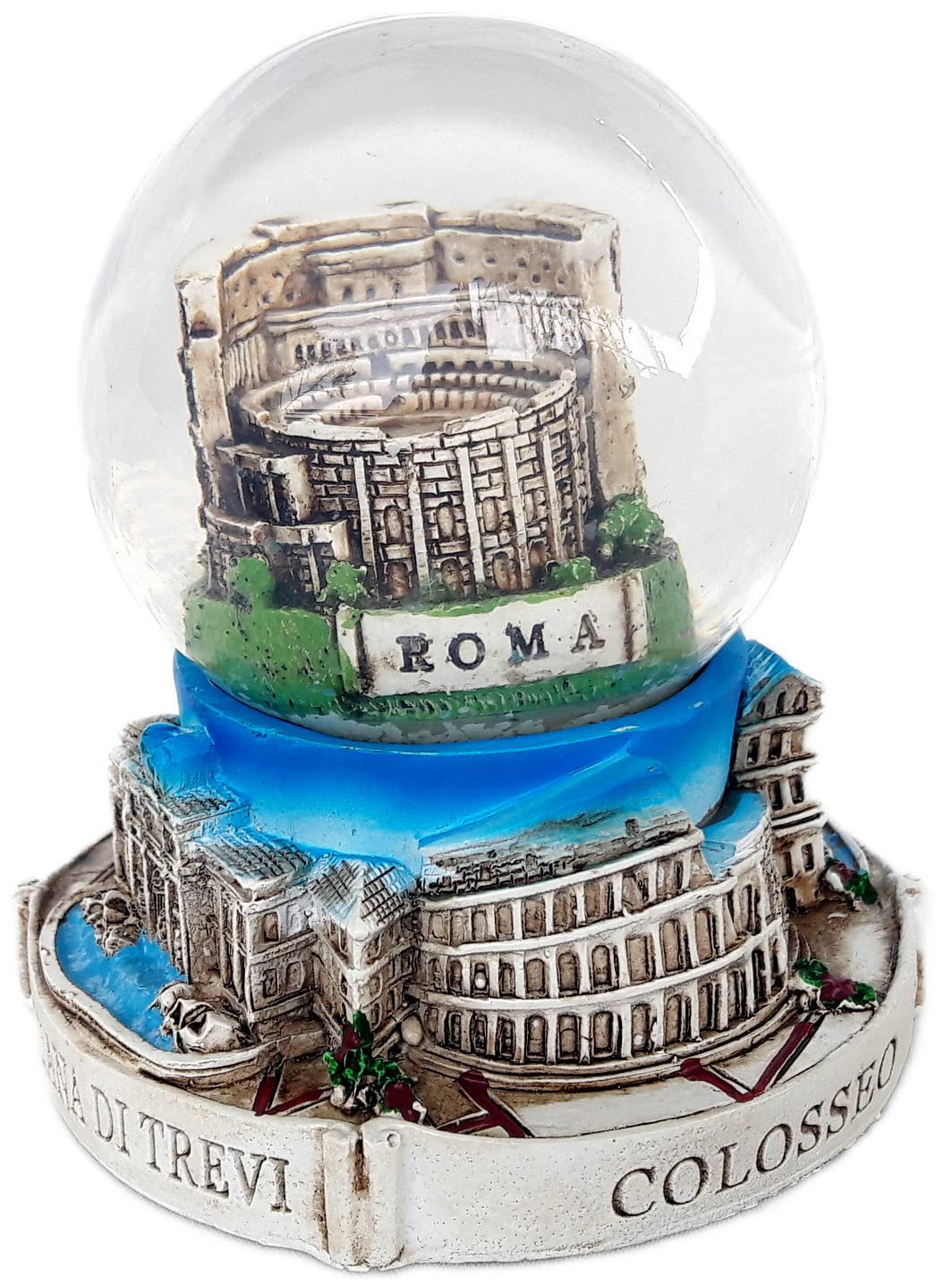 New Italiano Souvenir Snowdome Italy Snowglobe Rome Colosseum Italia 9.5cm