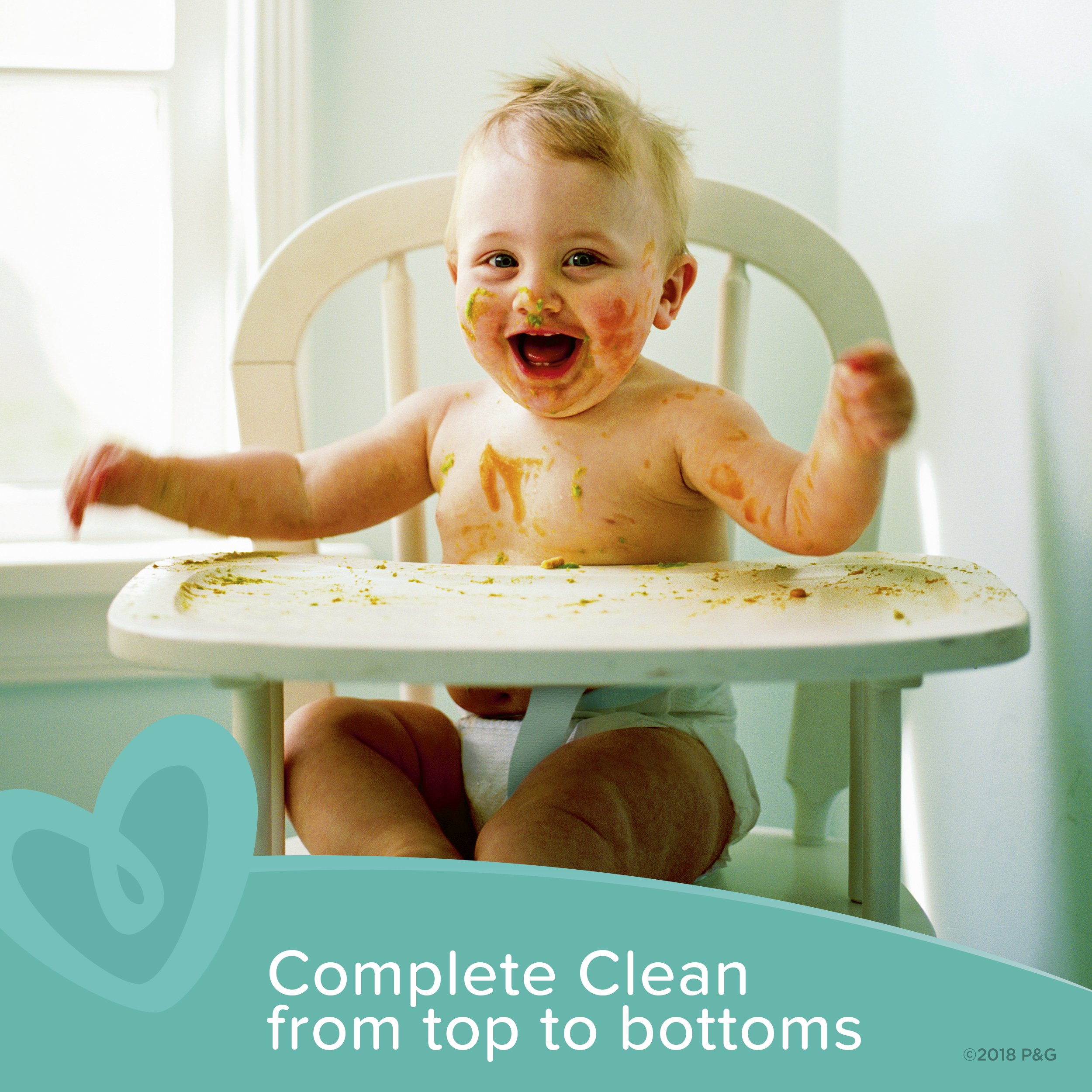 Baby Wipes, Pampers Baby Diaper Wipes, Complete Clean Unscented, 7 Refill Packs for Dispenser Tub, 504 Total Wipes