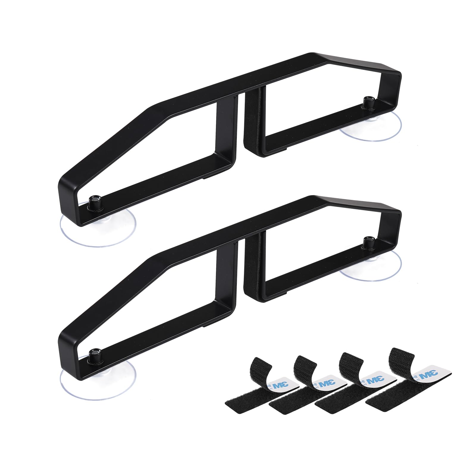 Black Metal Support Feet(Reinforced Version) for Freestanding Pet Gate, Heavy Duty Support Feet with Suction Cup +Velcro Strips Set of 2 for Foldable Pet Gate, Safety Fence Feet for Dog Gate