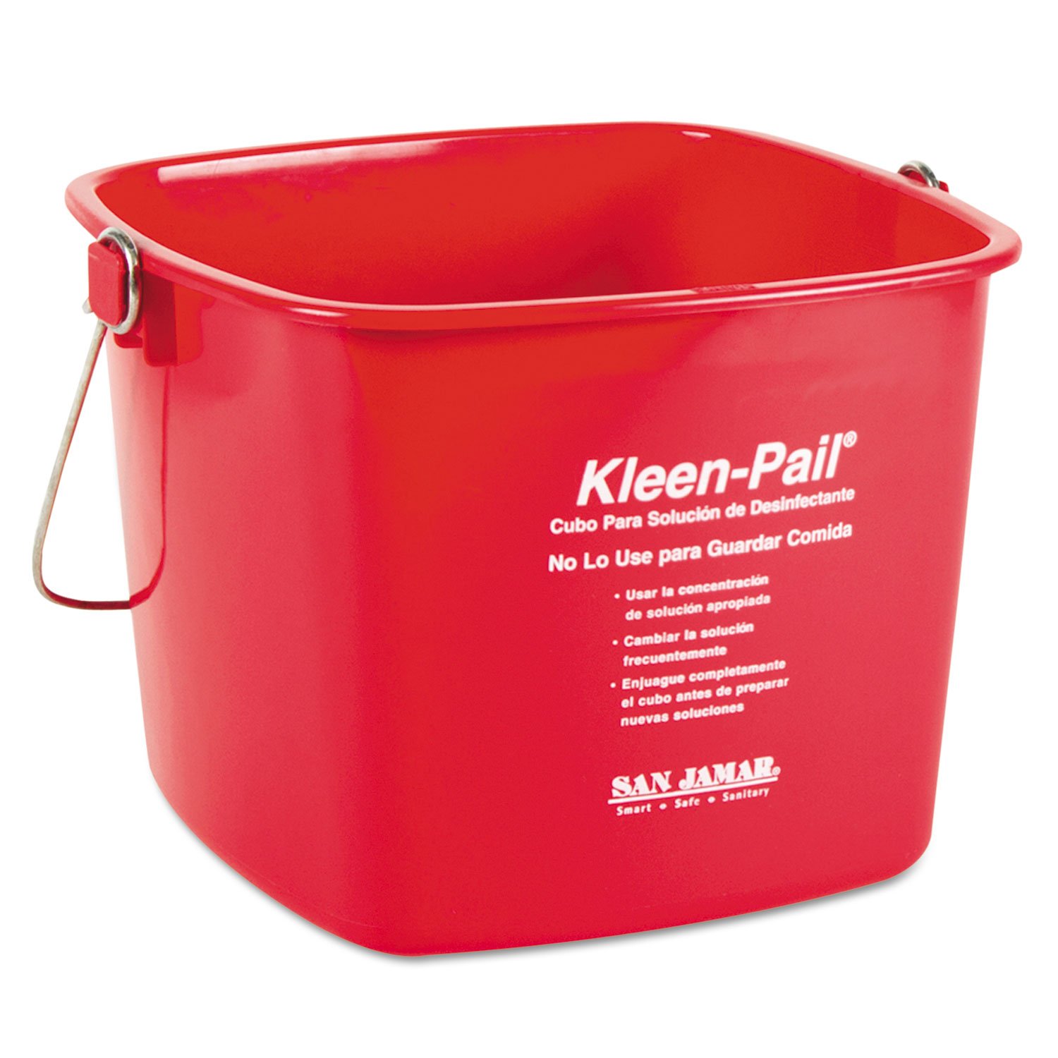 San Jamar Kleen-Pail® Plastic Cleaning Bucket 6 Quarts Red (Pack of 12)