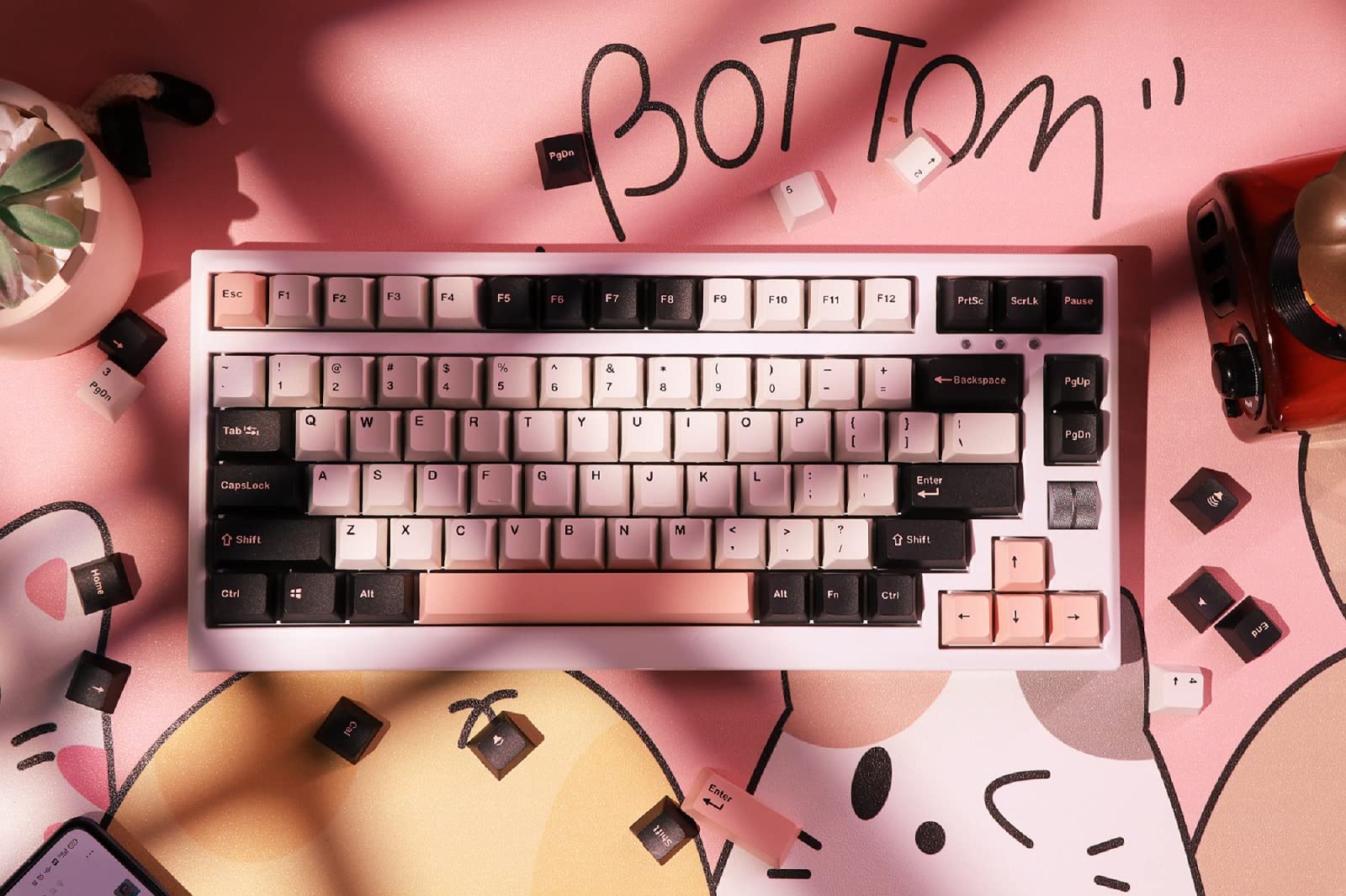 EPOMAKER Eclair 75% Hot Swappable Programmable RGB Bluetooth 5.0/2.4GHz/Wired Gaming Keyboard Kit NKRO with Sound Absorption Foam, Multimedia Wheel Control, 3000mAh Battery for Mac/Win (Eclair White)