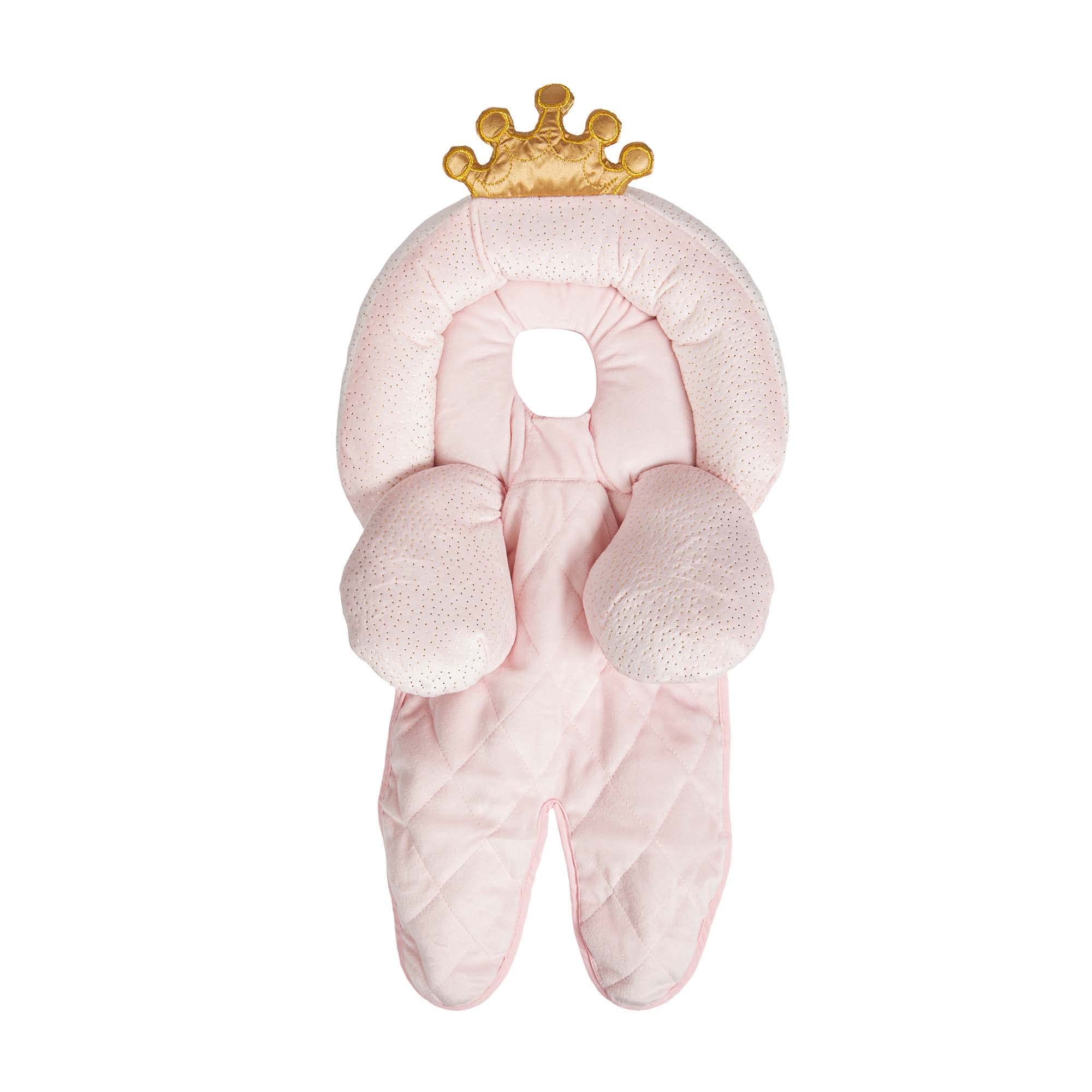 Boppy Preferred Head and Neck Support, Pink Princess with Adorable Accents, Removable Neck Support, for 3- or 5-point Harness systems, For Strollers and Swings, 0+ months