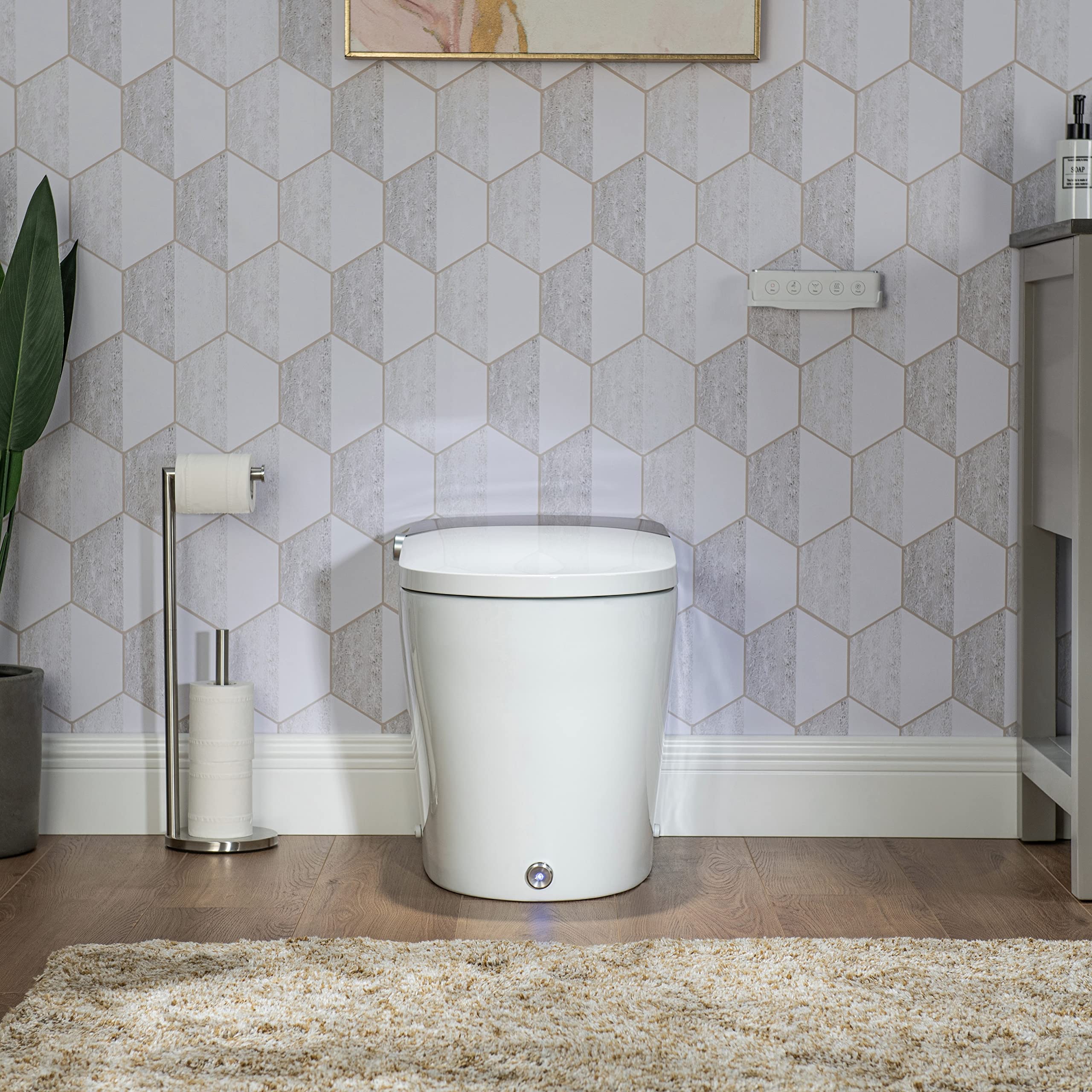 Casta Diva Smart Toilet with Tank and Bidet Built-in Quiet Powerful Auto Flushing Auto Open/Close 1.06GPF Toilets for Bathrooms with Low Water Pressure