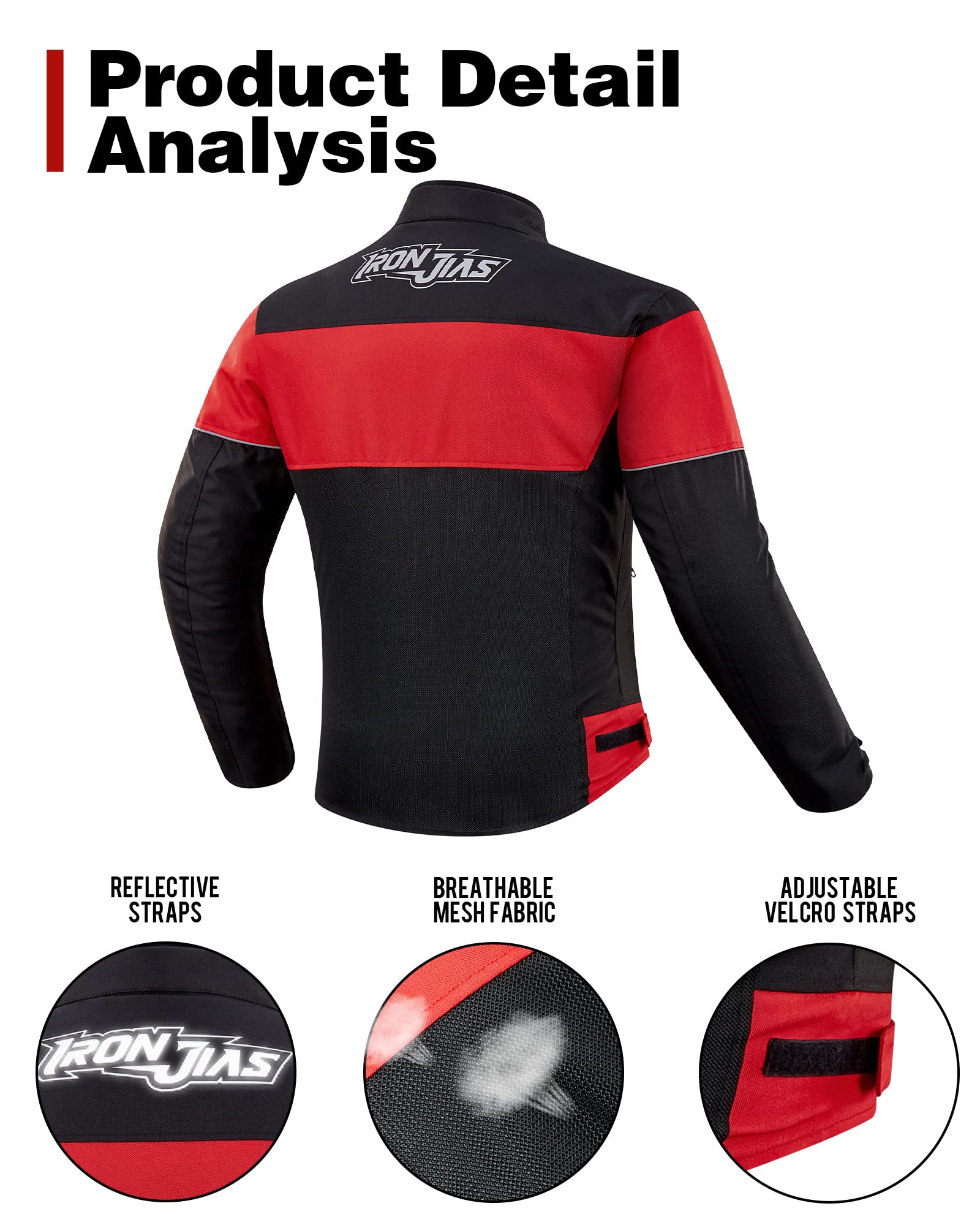 BORLENI Motorcycle Jacket for Men-Mesh Slim Motorbike Riding Jacket with CE Armor High Visibility Powersports Protective Gear