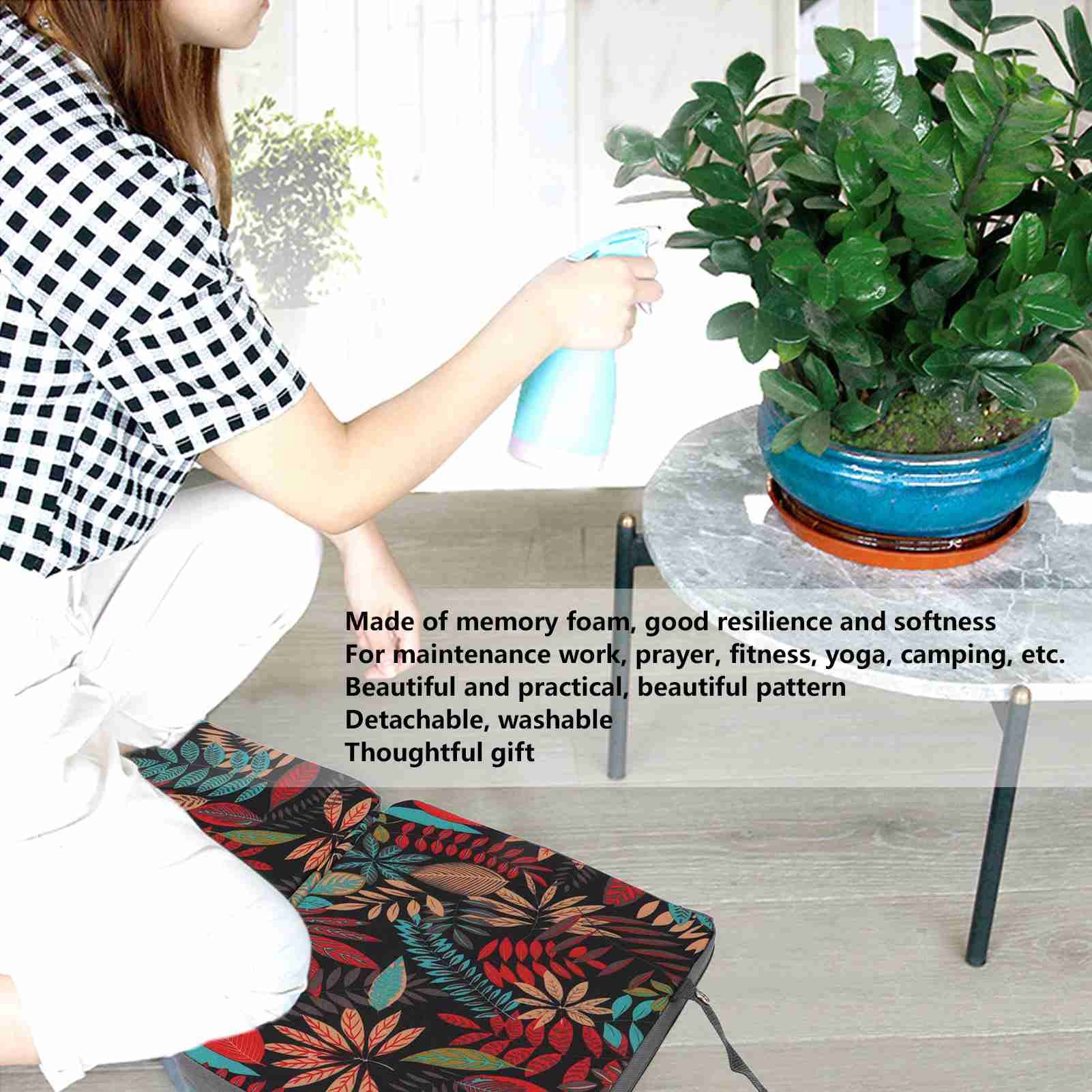 BORDSTRACT Knee Pad Extra Thick, Memory Foam Extra Thick Kneeling Cushion Pad, Removable Washable, Garden Kneeler for Gardening, for Maintenance Work, Prayer, Fitness, Yoga