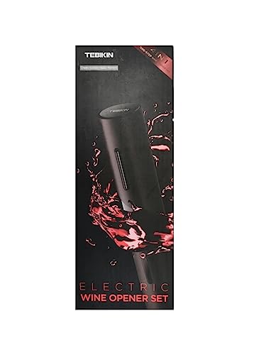 TEBIKIN Electric Wine Bottle opener,Battery Operated Automatic Wine Bottle Corkscrew Opener with Foil Cutter,2 Wine Vacuum Stopper,Wine Pourer for Gift,Home,Party