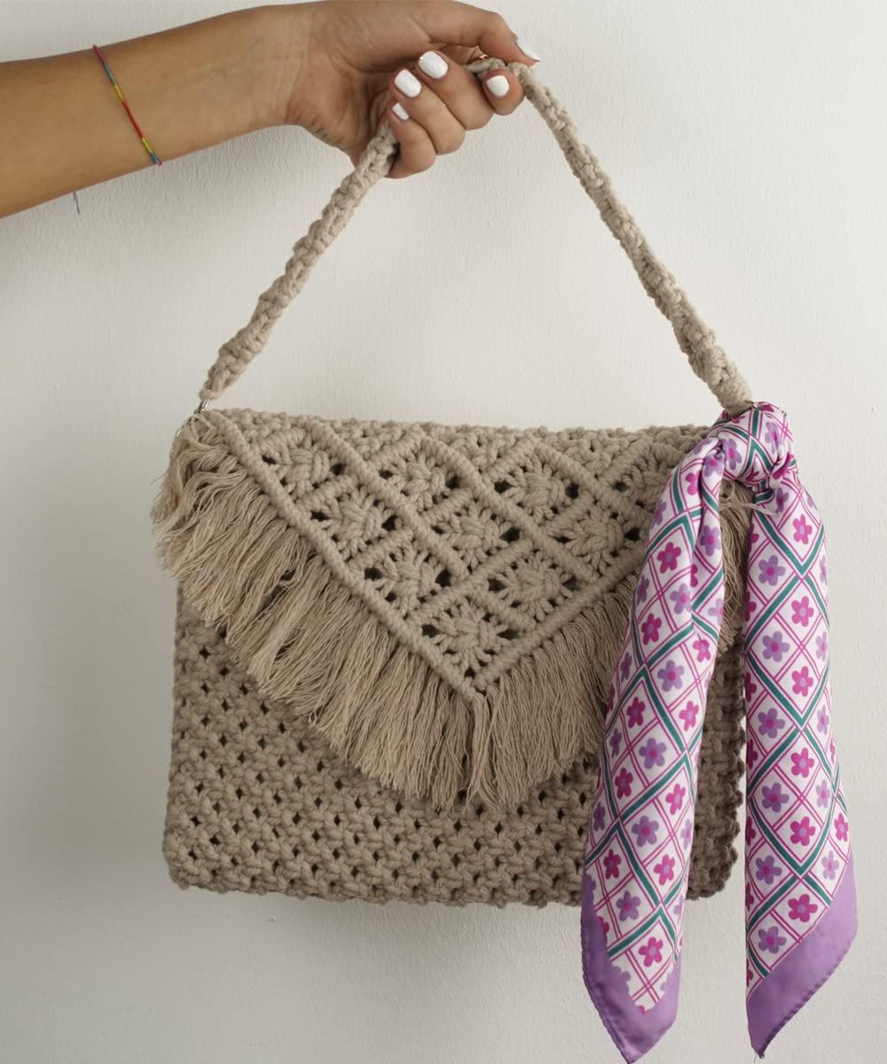 Wicker Purses for Women, Handmade Straw Bag, Rattan Purse (Khaki)