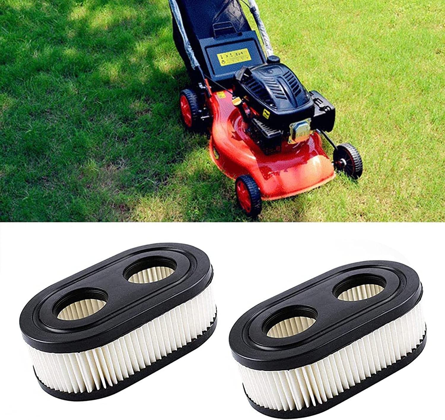 Briggs and Stratton Air Filter 593260 - Lawn Mower Air Cleaner Cartridge Filter for 798452,Series Engine 4247 5432 5432K 09P702 Mower Replacement Accessories (4pcs) (8pcs)
