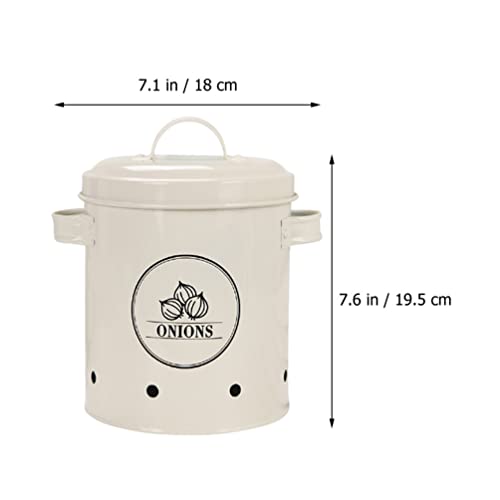 DOITOOL Garlic Storage Bin, Potato Bin, Garlic Keeper, Onion Storage Canister, Kitchen Storage Tins Jars Pots, Food Storage Container with Lids and Aerating Holes