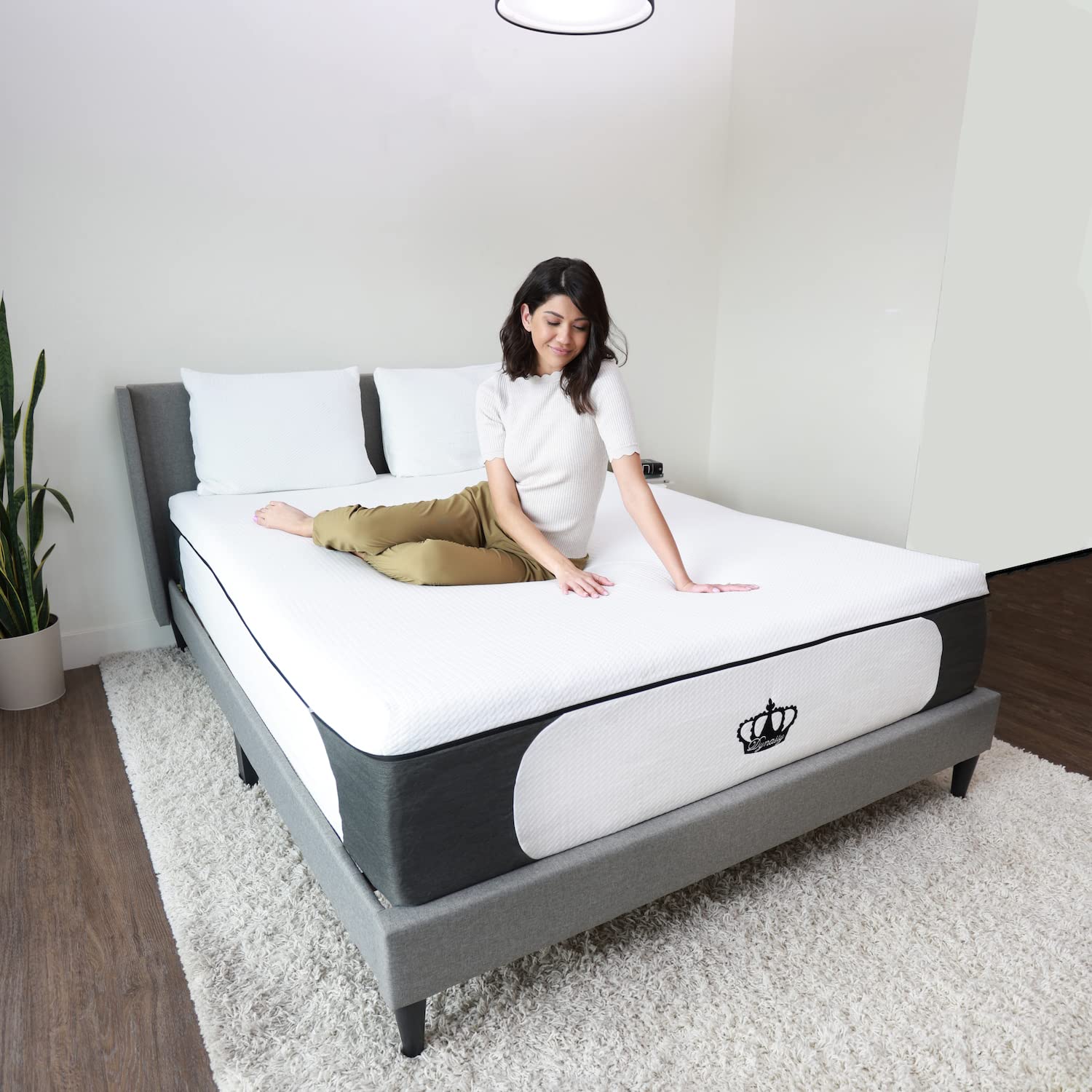 DynastyMattress 14.5-Inch CoolBreeze Plush Medium Soft Gel Memory Foam Mattress Bed (Split-Calking), USA Made