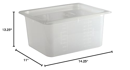San Jamar MP12 Mod Pans 1/2 Food Pan with Lid, 51/8" (384 mm) Deep (Pack of 6)