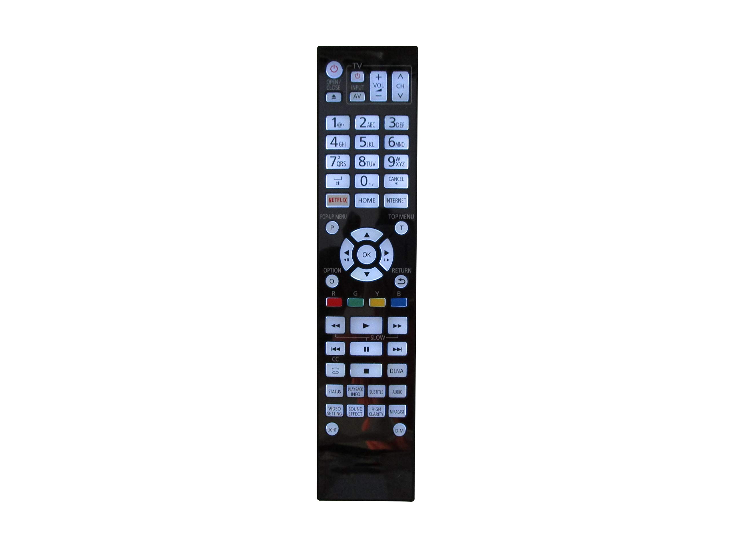 HCDZ Replacement Remote Control for Panasonic N2QAYA000131 DMP-UB900 DMP-UB900-K DMP-UB900EBK Ultra HD 4K Blu-ray DVD Disc Player (DP-UB820)