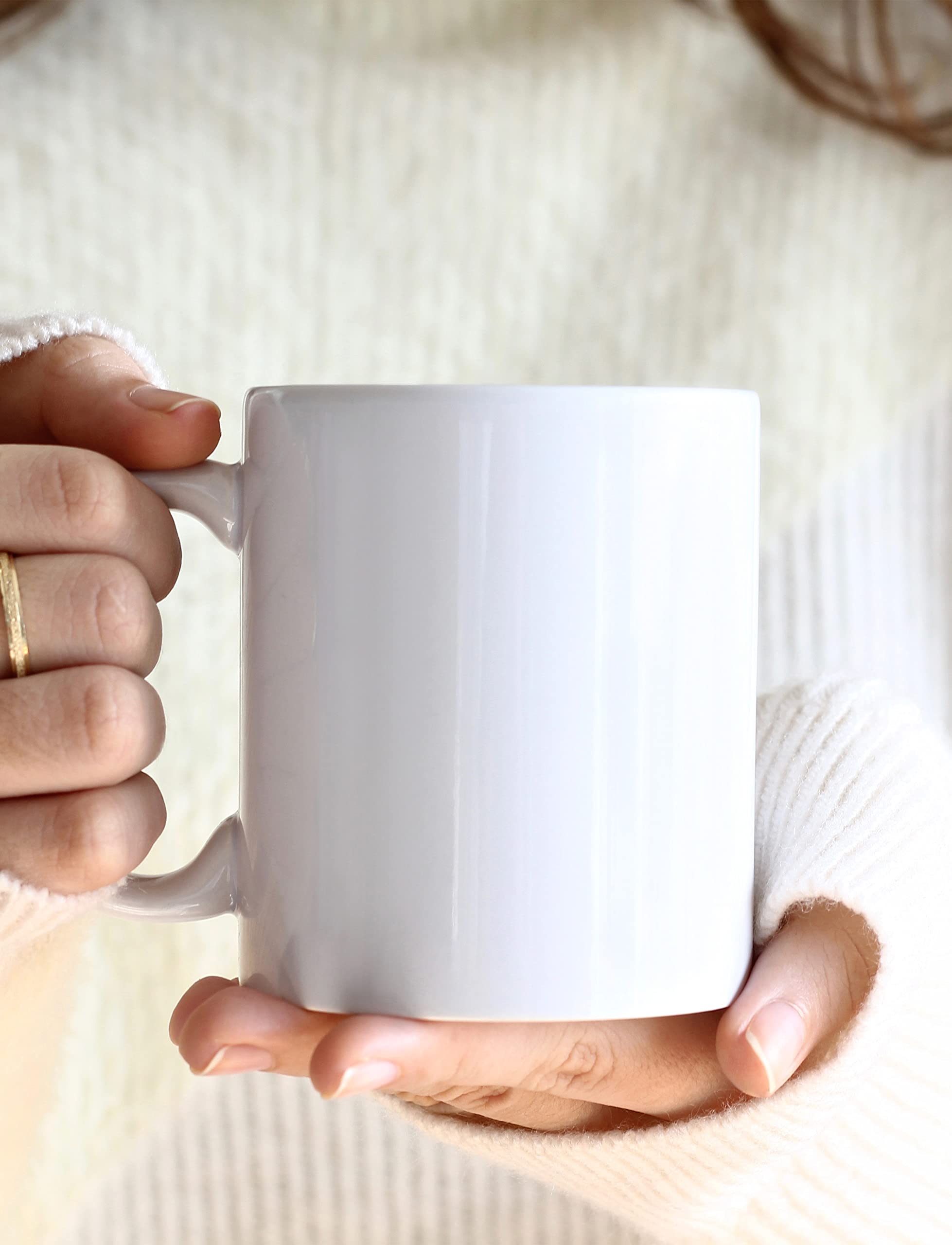 BLUE RIBBON White Sublimation Plain Blank Coffee Mugs, Hot Chocolate Mugs, Ceramic Mugs, Hot Cocoa Mugs, Mug Sets, Gift Pack of 2 11 oz