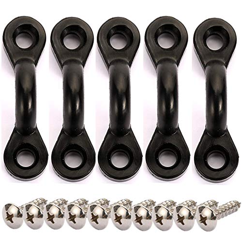 Borogo 2Pcs Kayak Canoe Carry Handles, Kayak Boat Side Mount Paddle Park Handles - 5PCS Pad Eye with 10 PCS Screws for Boat Kayak Deck Rigging Kit