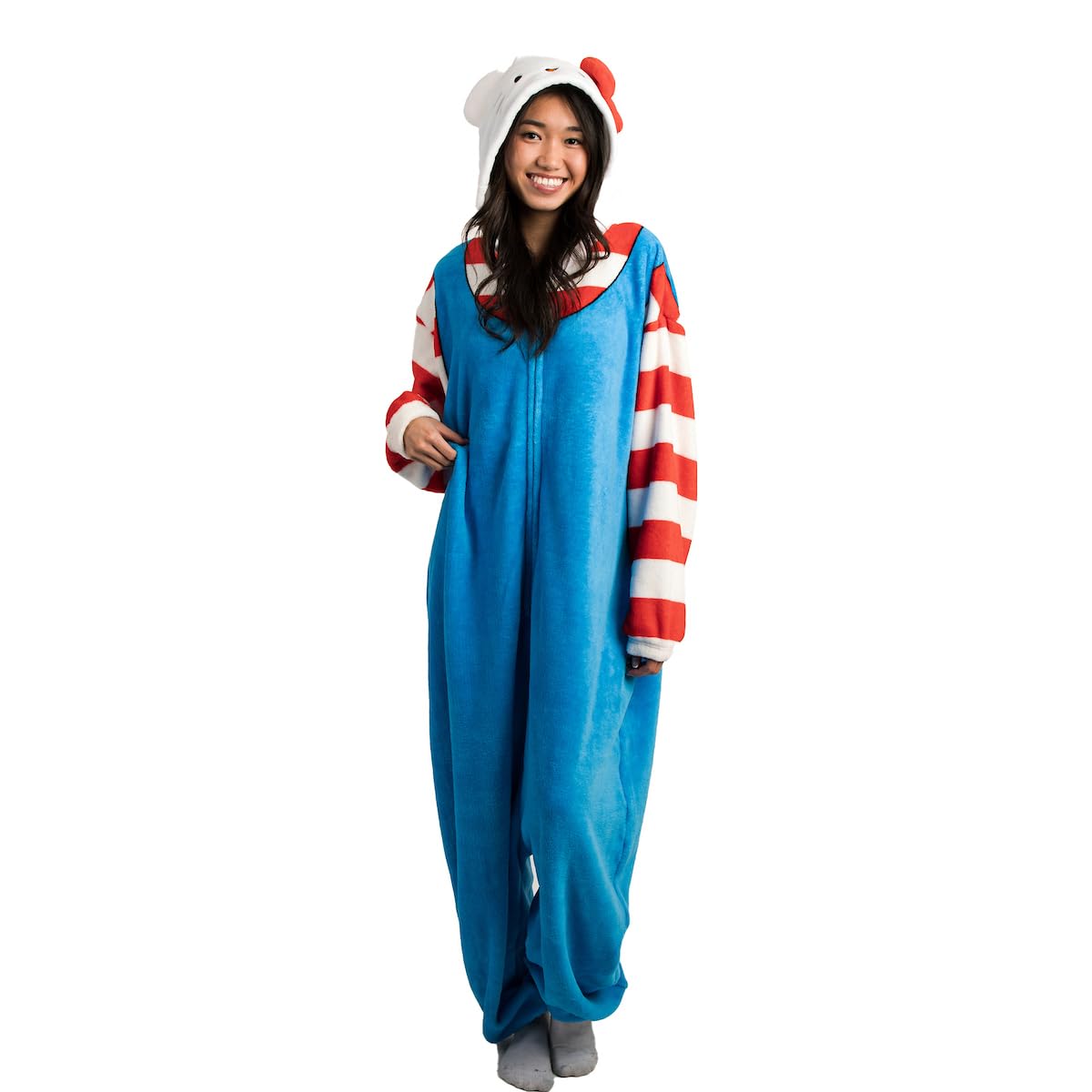 Bioworld Hello Kitty & Friends Hooded Hello Kitty Kigurumi Cosplay Union Suit-XXL