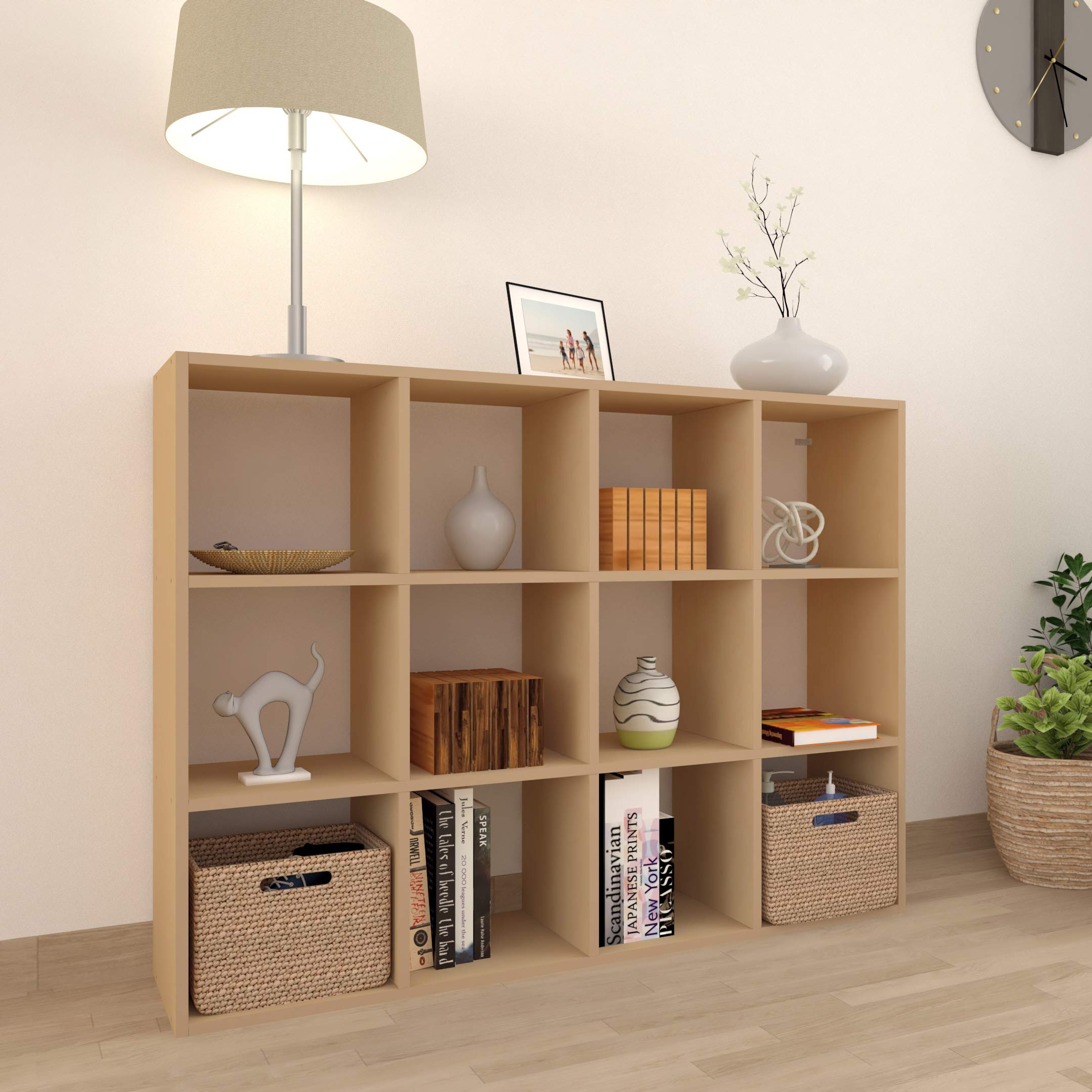 Letmobel Cube Organizer | Book Shelf Organizer with Cube Storage Shelf | DIY Cubical Storage Organizer | Shelf Organizer for Bedroom Living Room Office | Cube Shelf for Home Offices (12 Cube, Black)