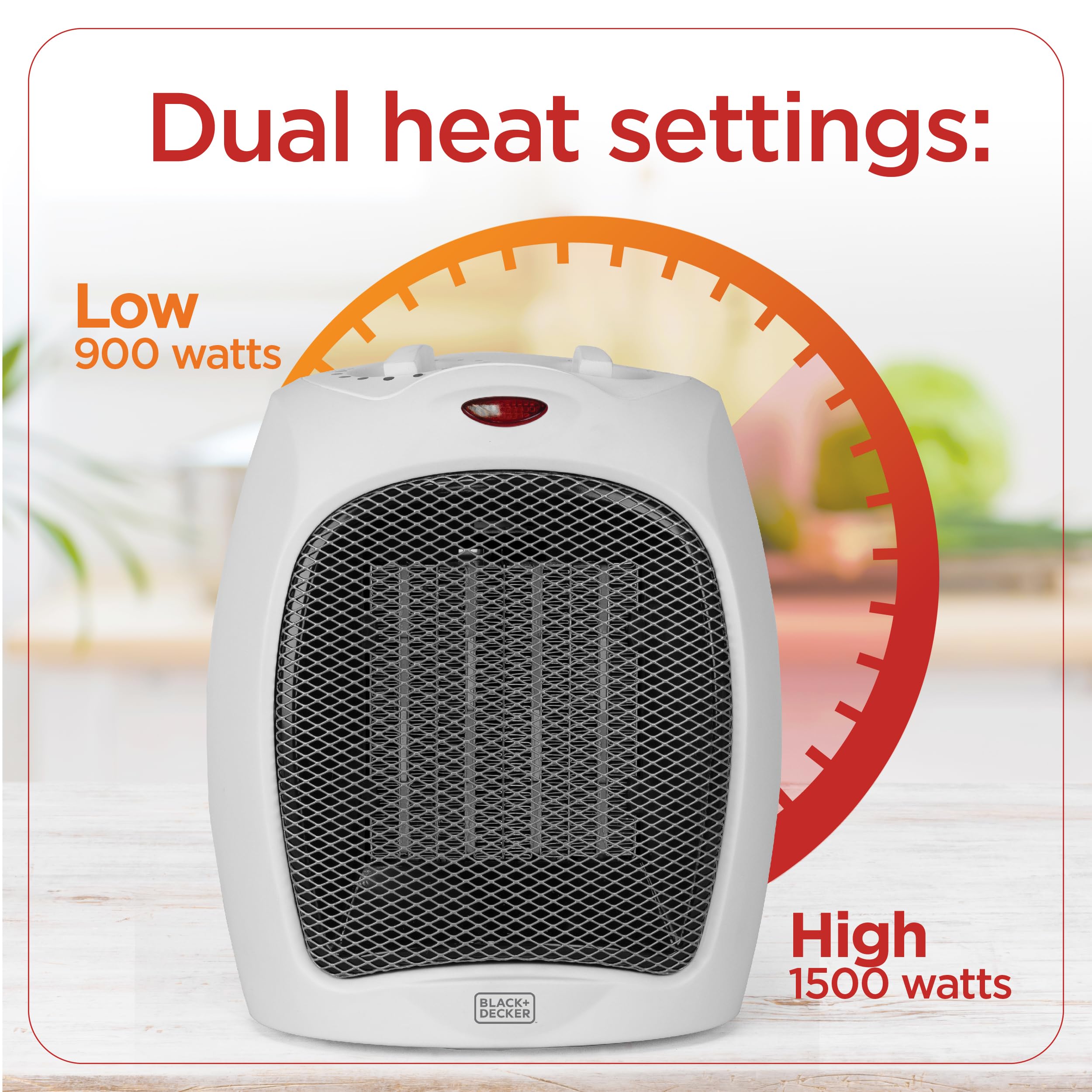 BLACK+DECKER Portable Space Heater, 1500W Small Space Heater with Overheat Protection for Indoor Use