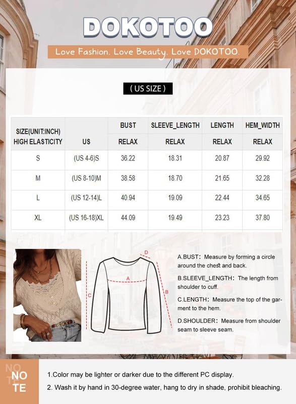 Dokotoo Black Sweaters for Women Juniors 2023 Fashion Casual V Neck Long Sleeve Hollow Out Crochet Lace Pullover Sweater Solid Color Cable Knitted Tunic Jumper Tops Medium