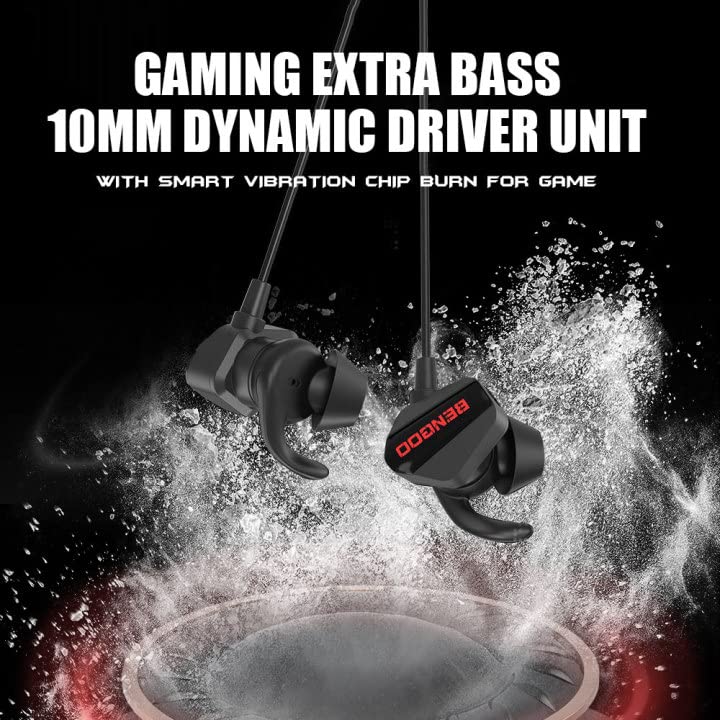 BENGOO G20 Gaming Earbuds, Gaming Bass Earbuds, Gaming Earbuds with Microphone, Gaming Earphones for PS4 PS5 PC Xbox One iPhone Super Nintendo, Wired Earbuds with Mute and Volume Control, 3.5mm Jack
