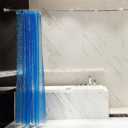 LQFMEHOT EVA Blue Shower Curtain Liner,3D Water Cube 5G Shower Liners with 12 Rustproof Metal Grommets and Weighted Magnets, Waterproof Duty Shower Curtains for Shower Bathroom 72 x 72