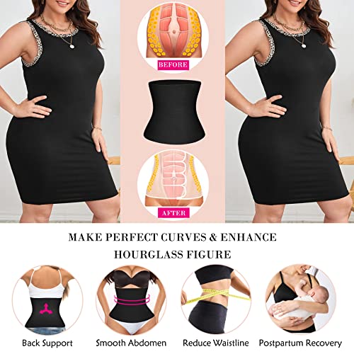 Nebility Women Waist Trainer Shapewear Tummy Control Waist Cincher Slim Body Shaper Workout Girdle Underbust Corset (XL, Black Without Hook)