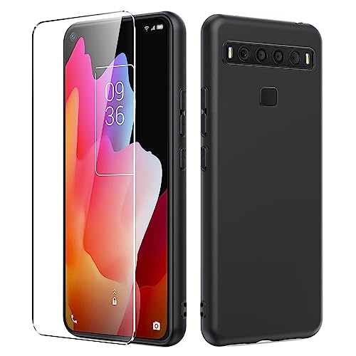 Dioxide Compatible for TCL 10L/TCL 10 Lite Phone Case, Soft TPU Silicone Case Shockproof Non-Slip Camera Protective Case Slim Cover for TCL 10L/TCL 10 Lite Phone Case, Black