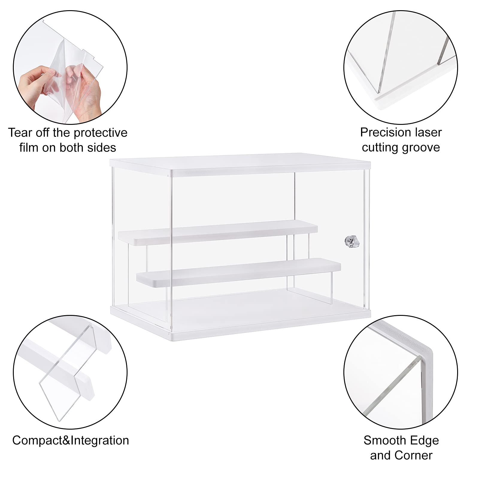 LileZbox Acrylic Display Case, Display Box, Versatile Collectibles Display Showcase for Action Figures Toys,1 Pack