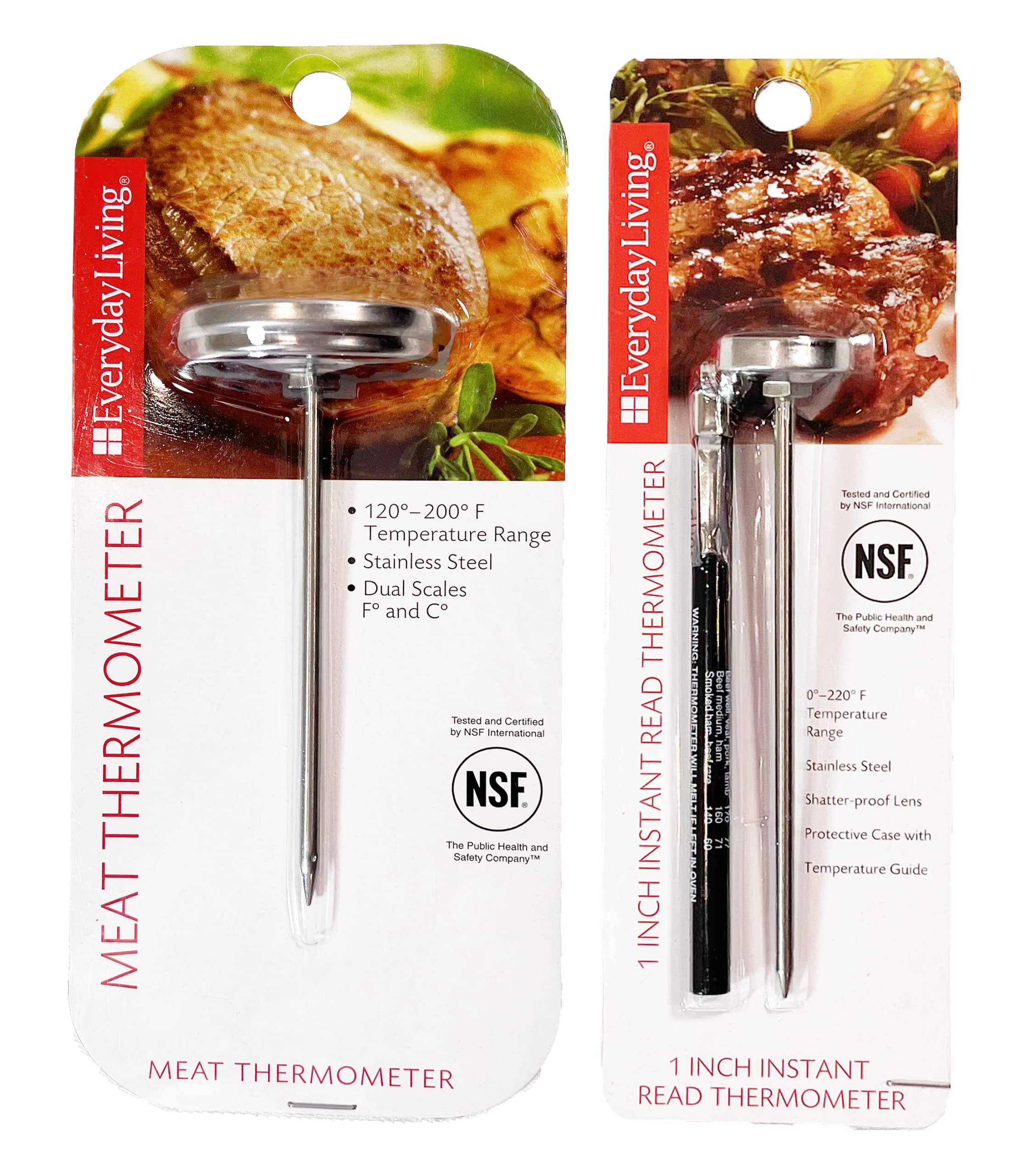 Cooking Thermometers Set, Classic Analog Meat and Instant Read Kitchen and Food Safety