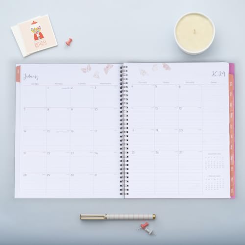 Blue Sky 2024 Weekly and Monthly Planner, January - December, 8.5" x 11", Frosted Cover, Wirebound, Fly By (140195-24)